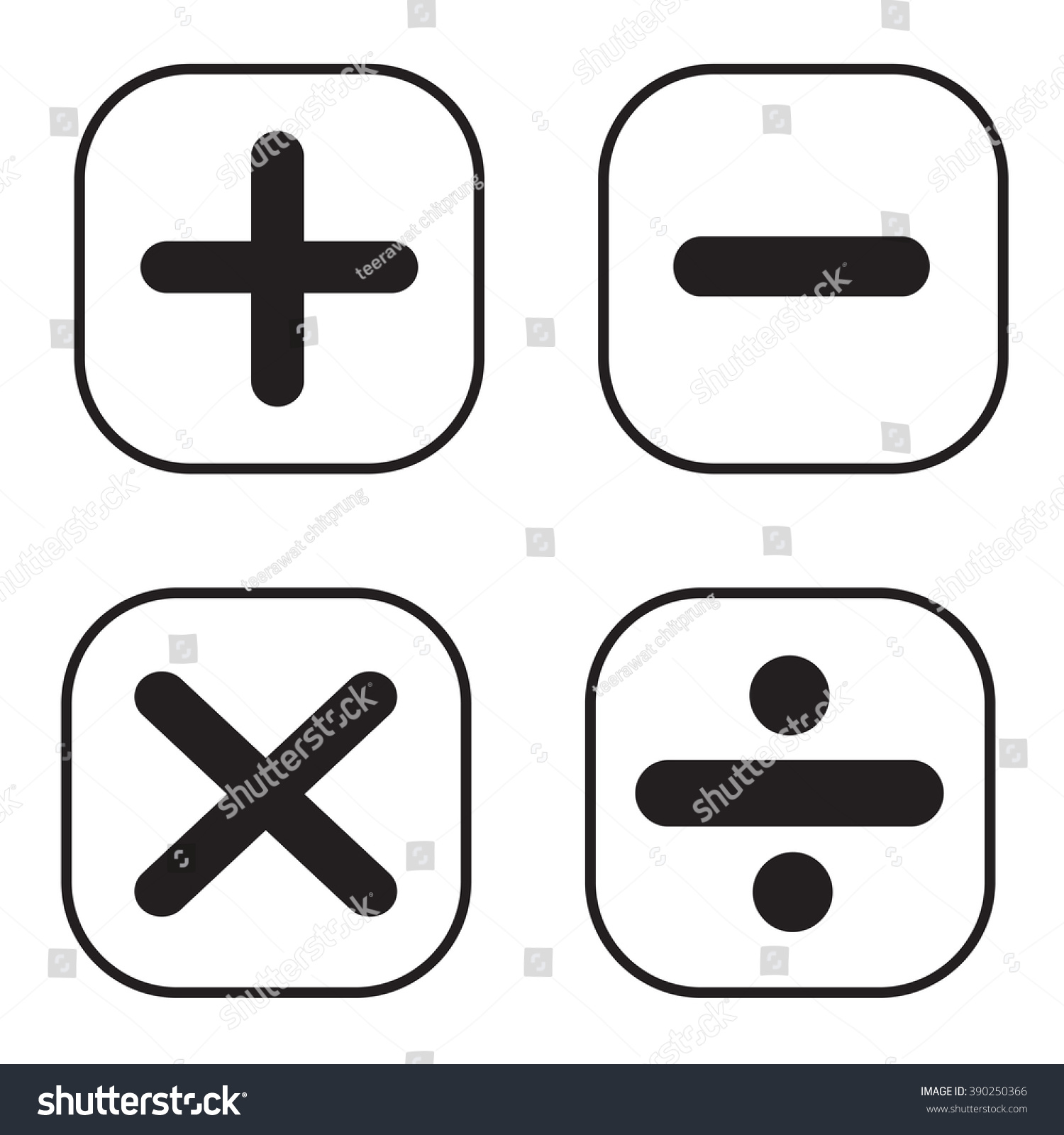 Math Symbols Vector Illustration Stock Vector 390250366 - Shutterstock