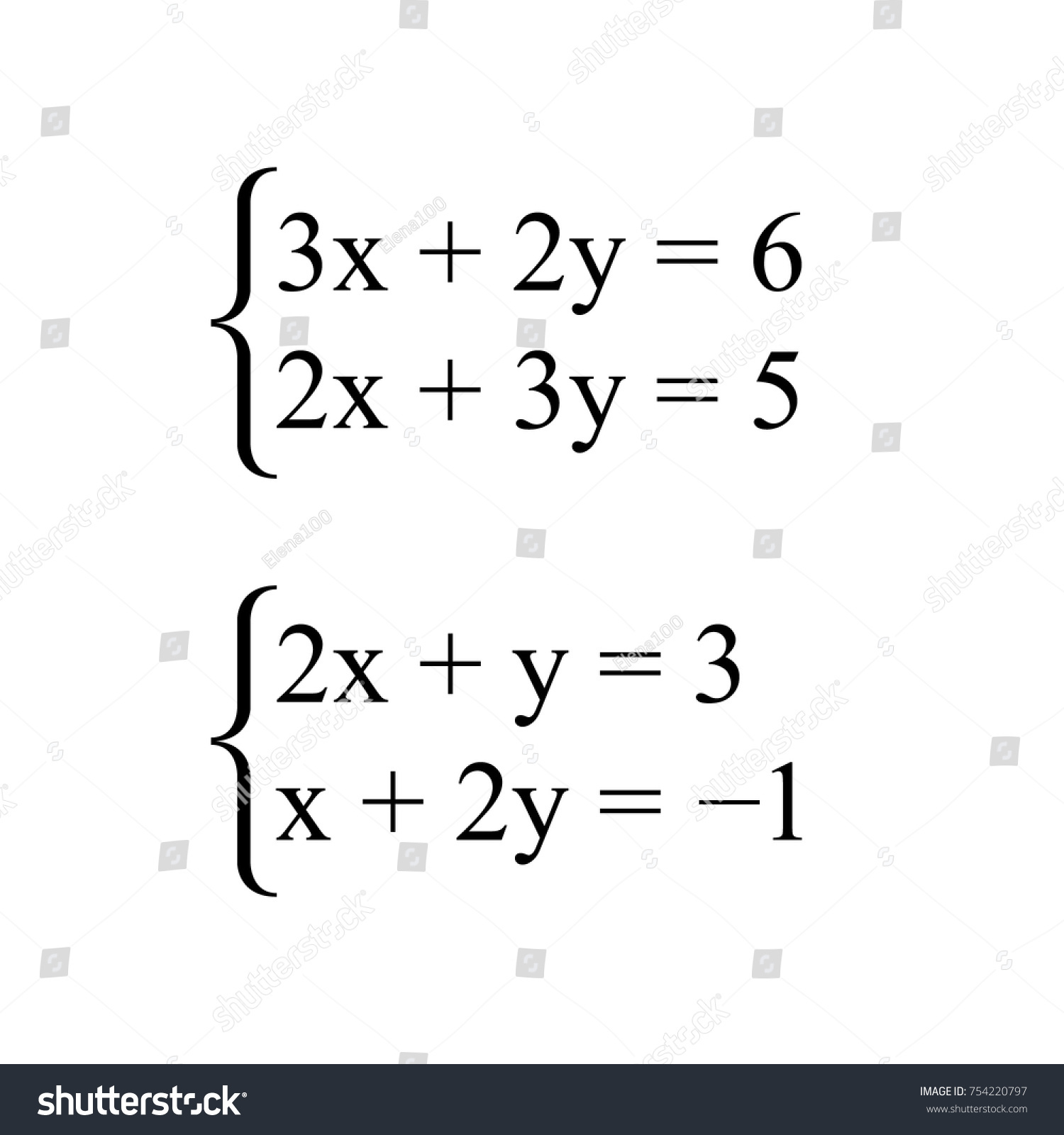 Math System Linear Equations Linear System Stock Vector (Royalty Free ...