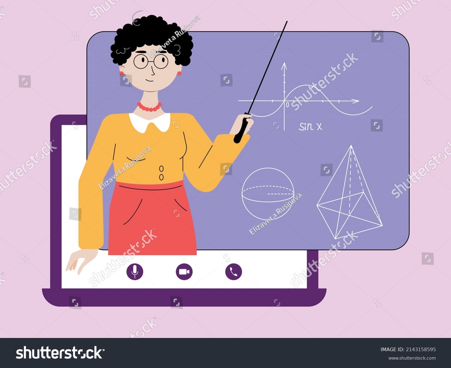 Math Teacher Pointer Blackboard Stock Vector (Royalty Free) 2143158595 ...