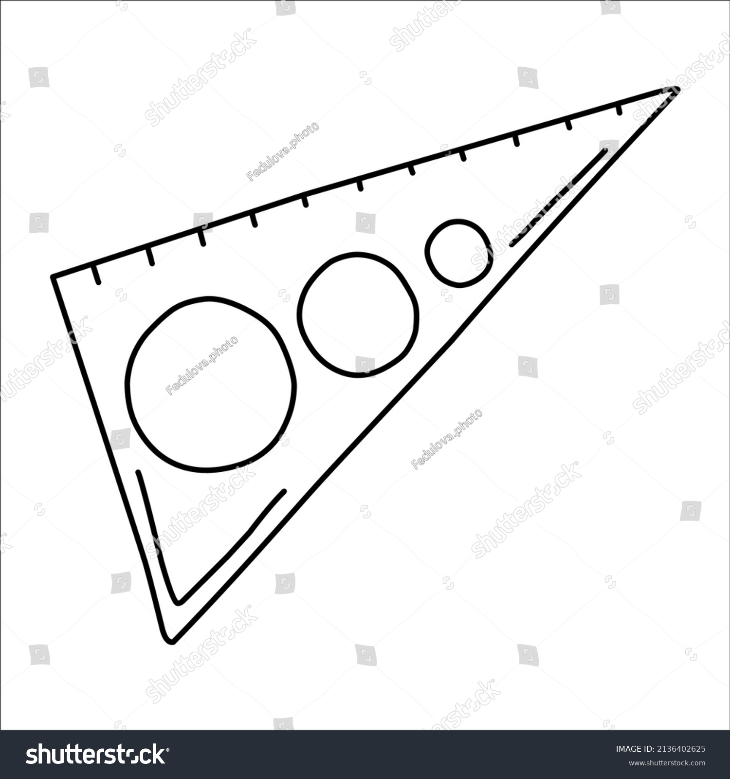 Math Triangle Ruler Measuring Solid Line Stock Vector (Royalty Free ...
