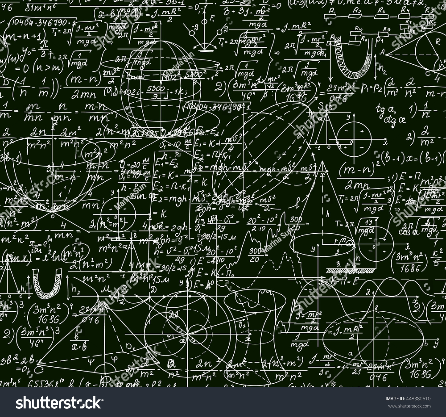Math Vector Technical Seamless Pattern Handwritten Stock Vector ...
