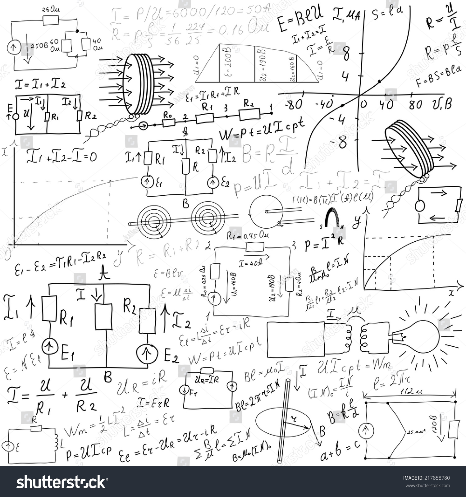 Mathematical Equations Formulas Illustration Stock Vector (Royalty Free ...