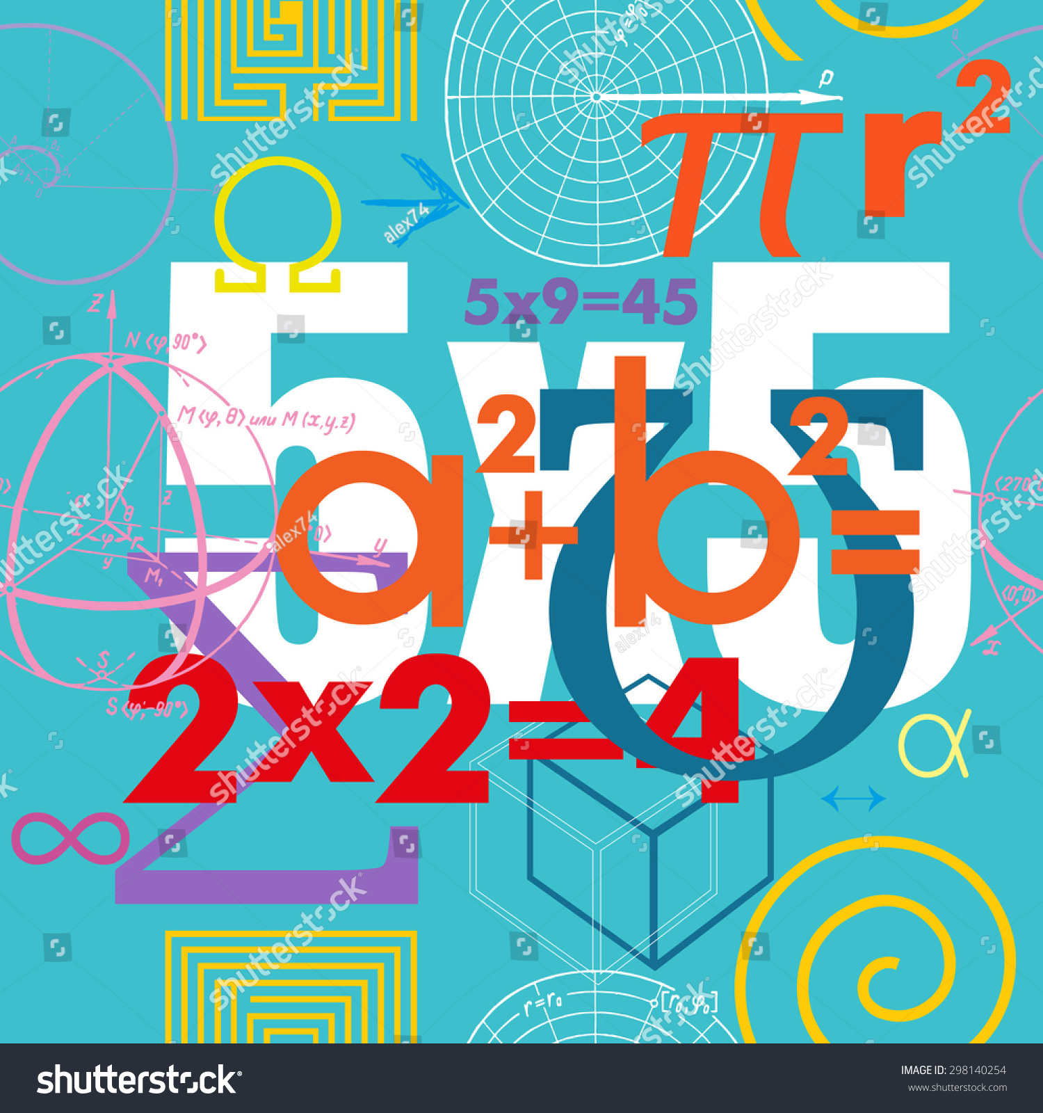 Mathematical Formulas Symbols Vector Seamless Pattern Stock Vector ...