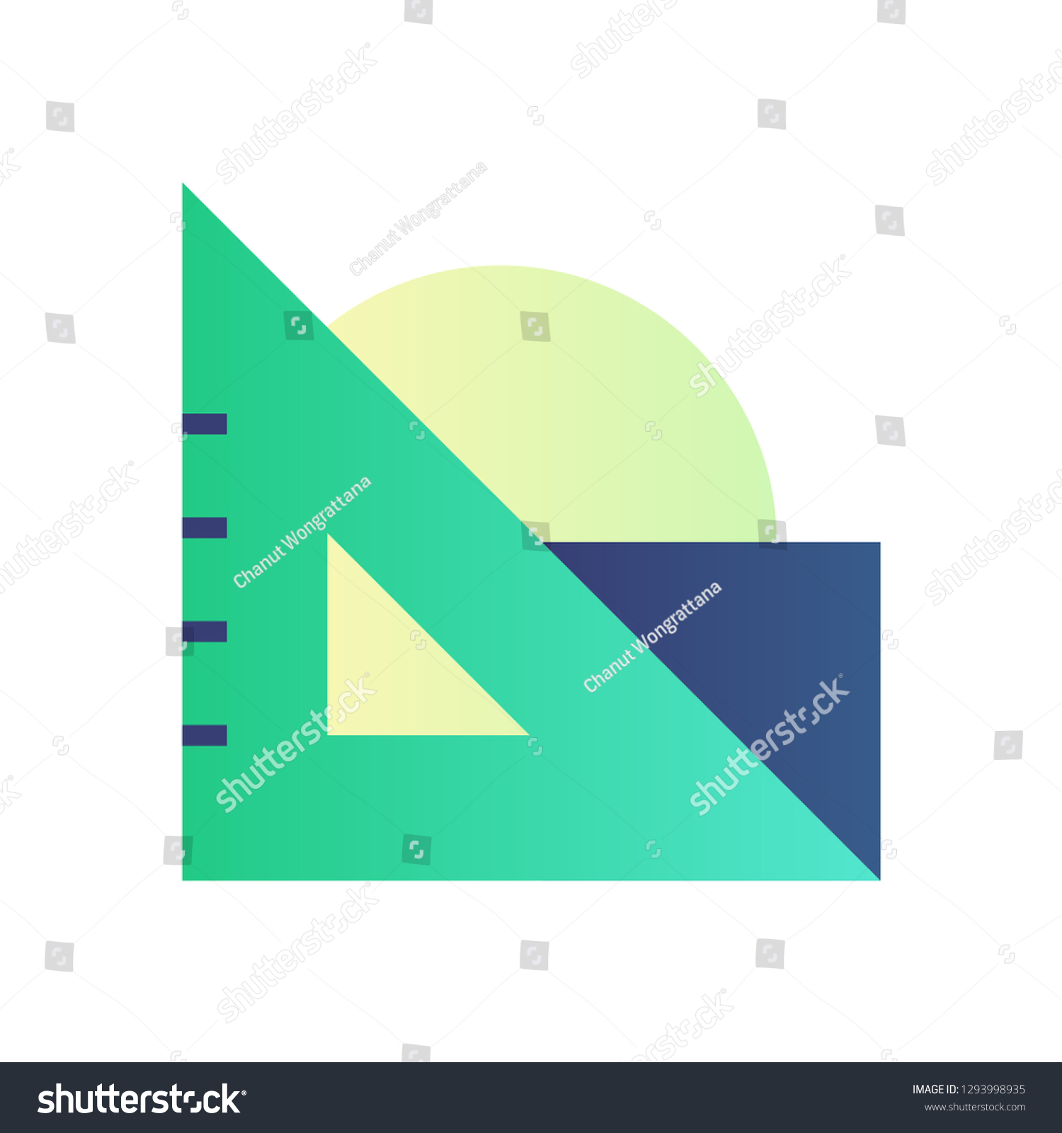 Mathematics Geometry Tools Vector Illustration Gradient Stock Vector ...