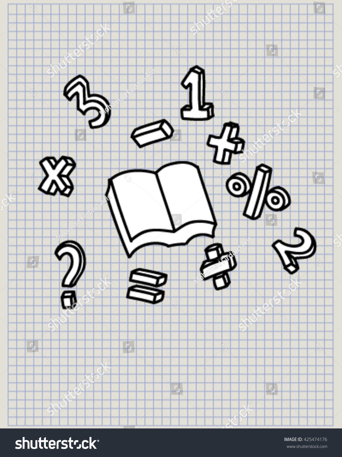 Mathematics Book Doodle Vector Art: vector de stock (libre de regalías ...