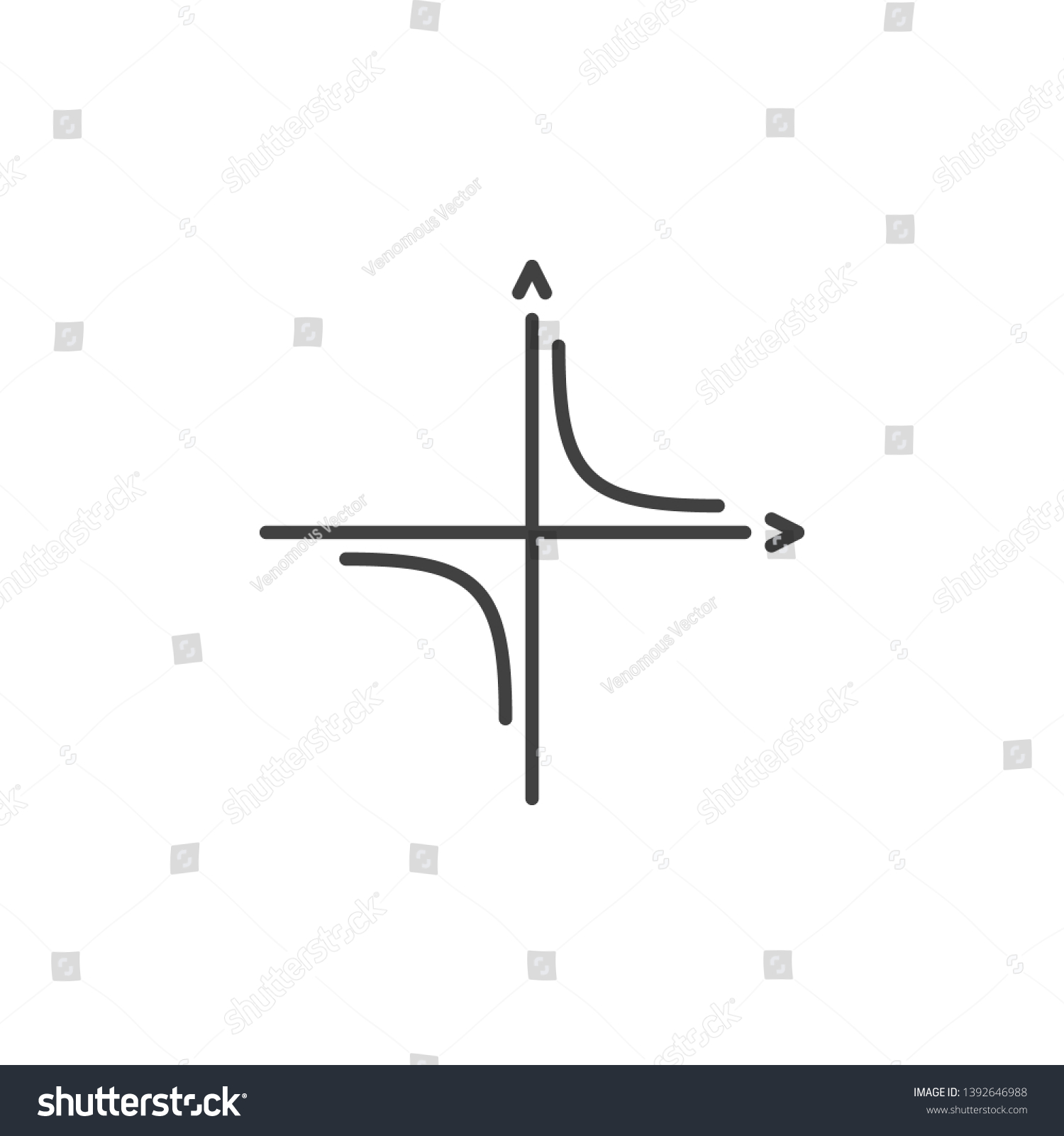 Mathematics Coordinate Axis Vector Outline Icon Stock Vector (Royalty ...