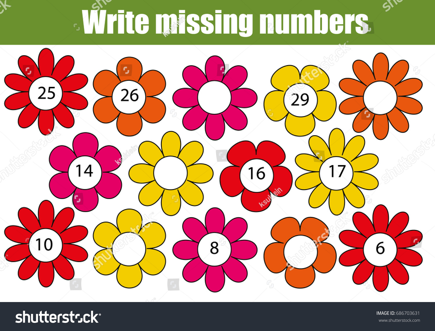 Mathematics Educational Game Children Complete Row: vector de stock ...