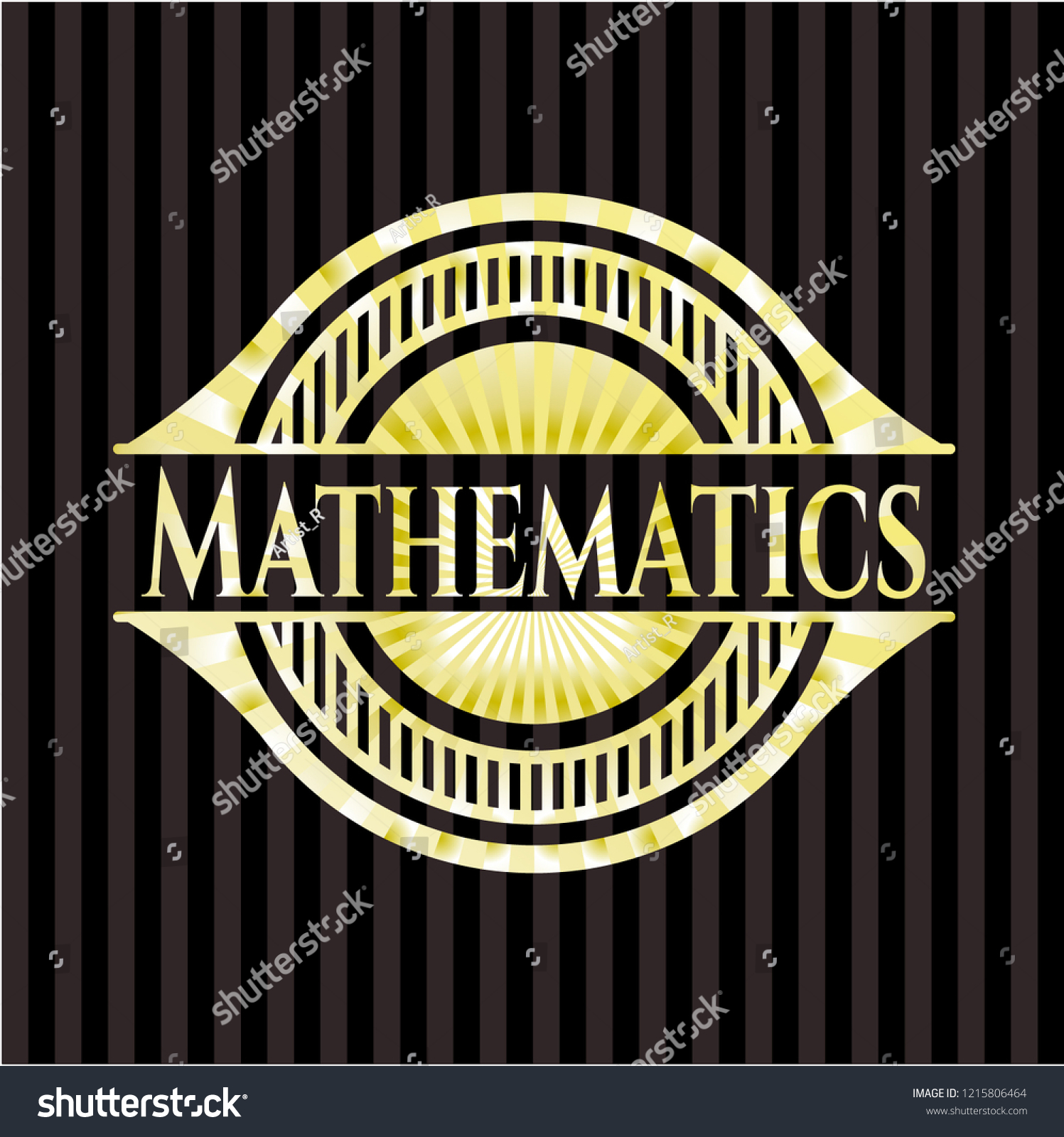 Mathematics Gold Badge Stock Vector (Royalty Free) 1215806464