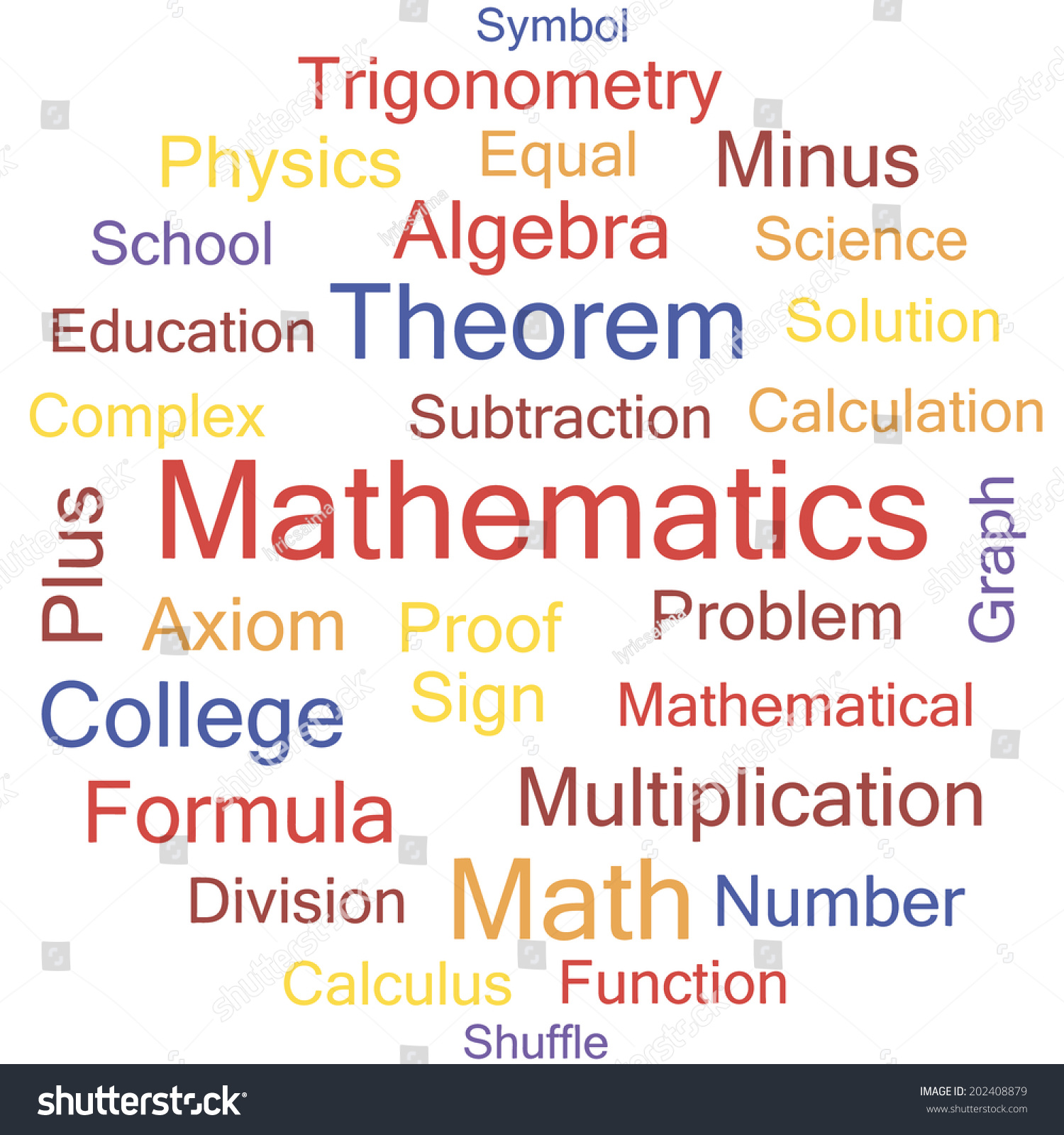 Mathematics Word Collage Tag Cloud Vector Stock Vector (Royalty Free ...