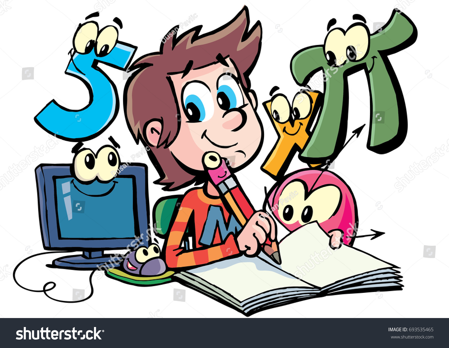 Maths Boy Stock Vector (Royalty Free) 693535465 | Shutterstock