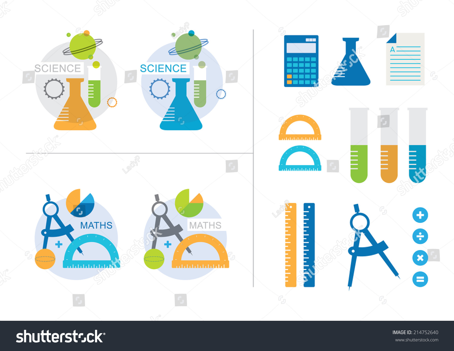 Maths Science Icons Stock Vector (Royalty Free) 214752640 - Shutterstock