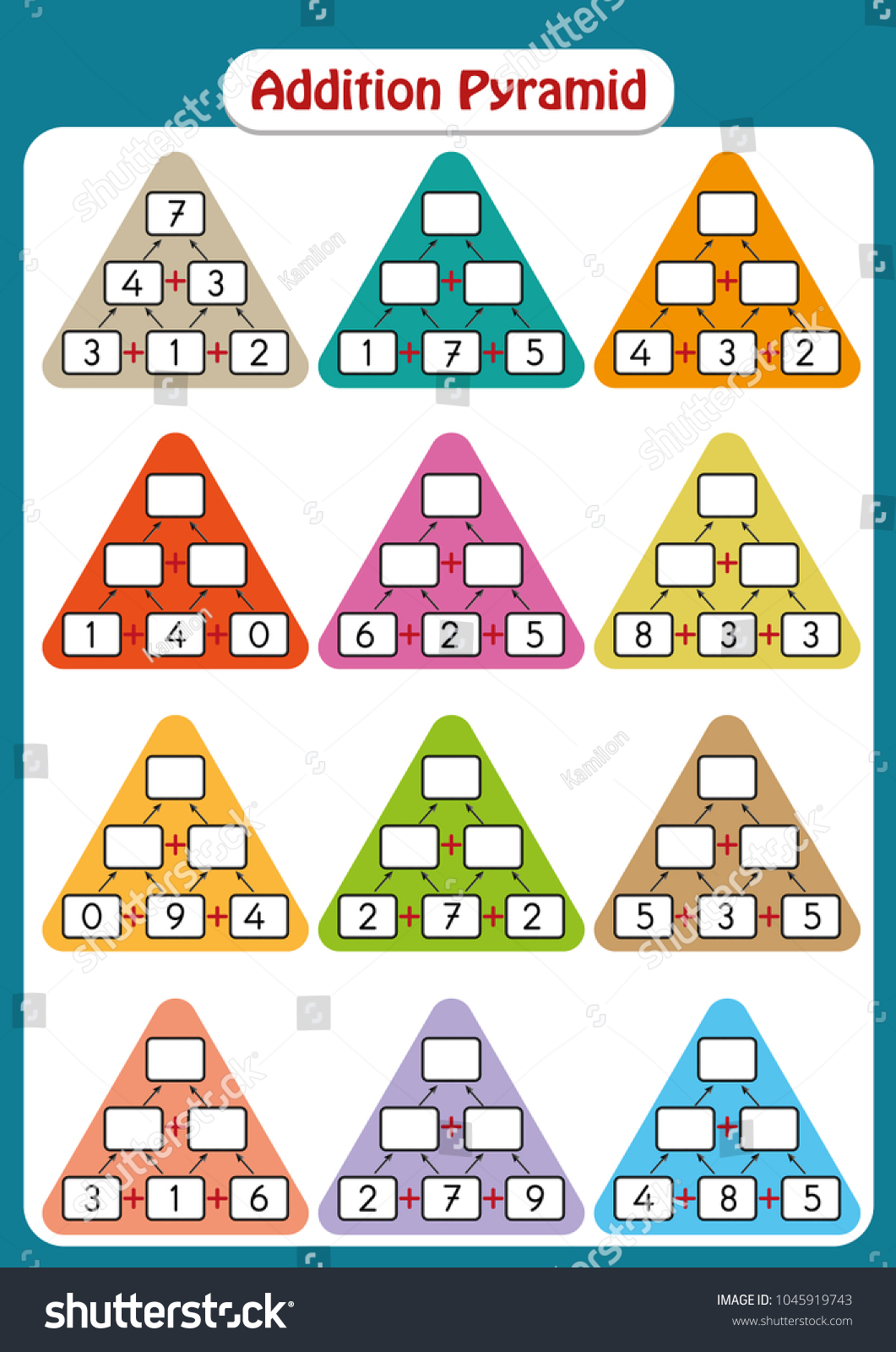 Maths Pyramids Mental Maths Practice Complete Stock Vector (Royalty ...