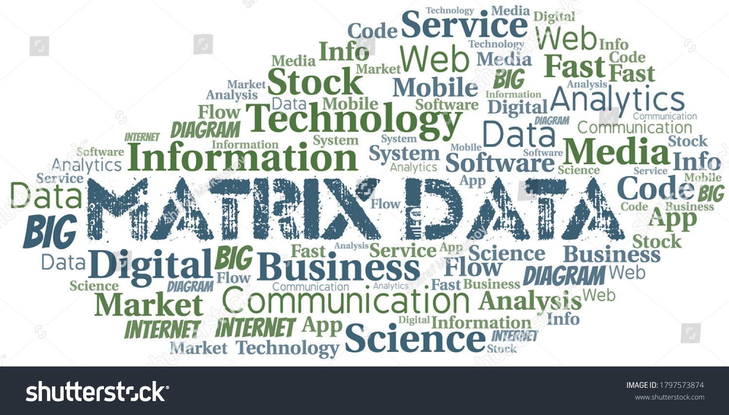 Matrix Data Vector Word Cloud Made Stock Vector Royalty Free