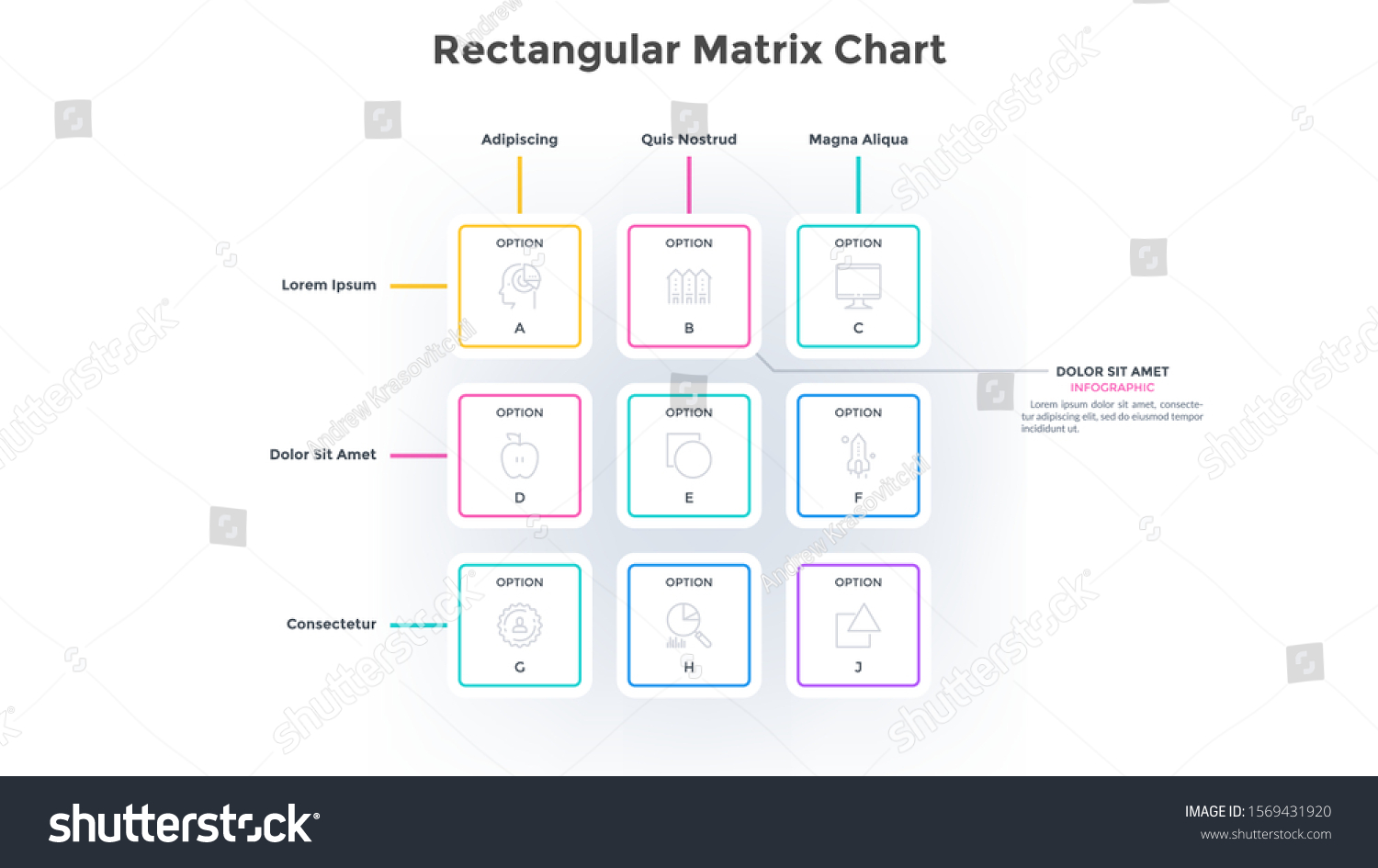 Matrix Graph 9 Paper White Rectangular Stock Vector (Royalty Free ...