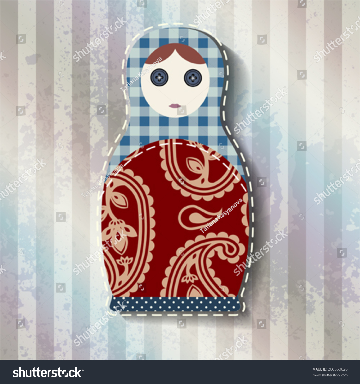 Matryoshka Doll Patchwork Style Stock Vector (Royalty Free) 200550626 ...