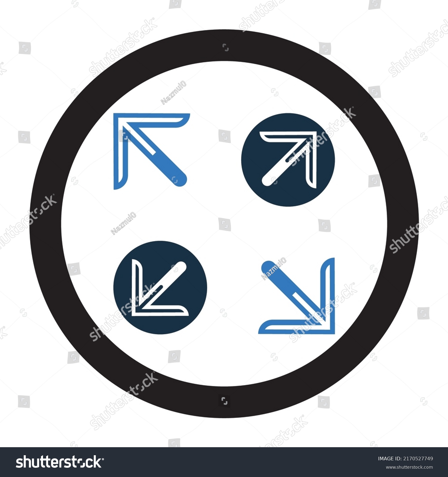 Maximize Window Outline Arrows Icon Stock Vector (Royalty Free ...
