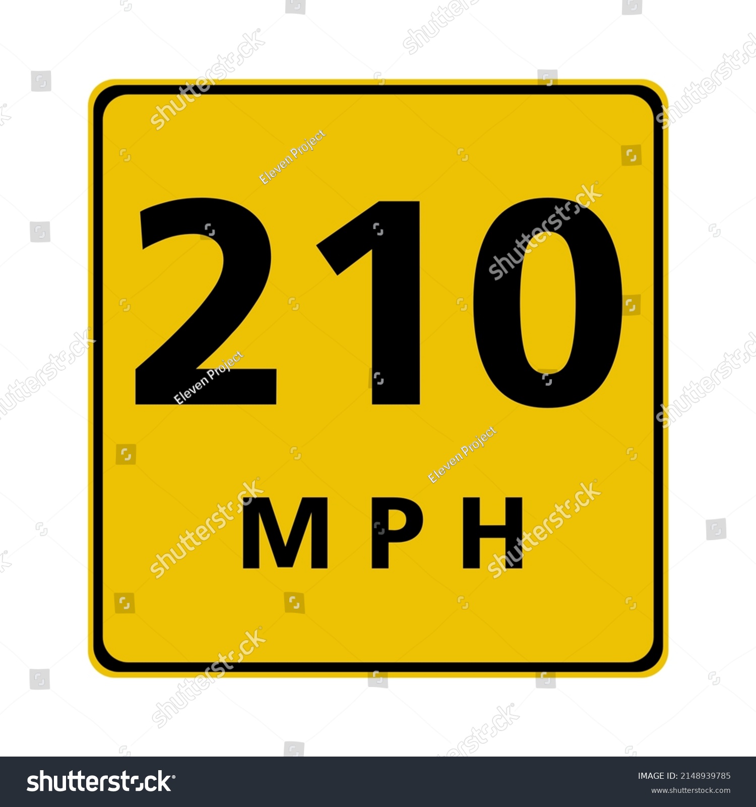 Maximum Speed 210 Warning Sign Maximum Stock Vector (Royalty Free ...