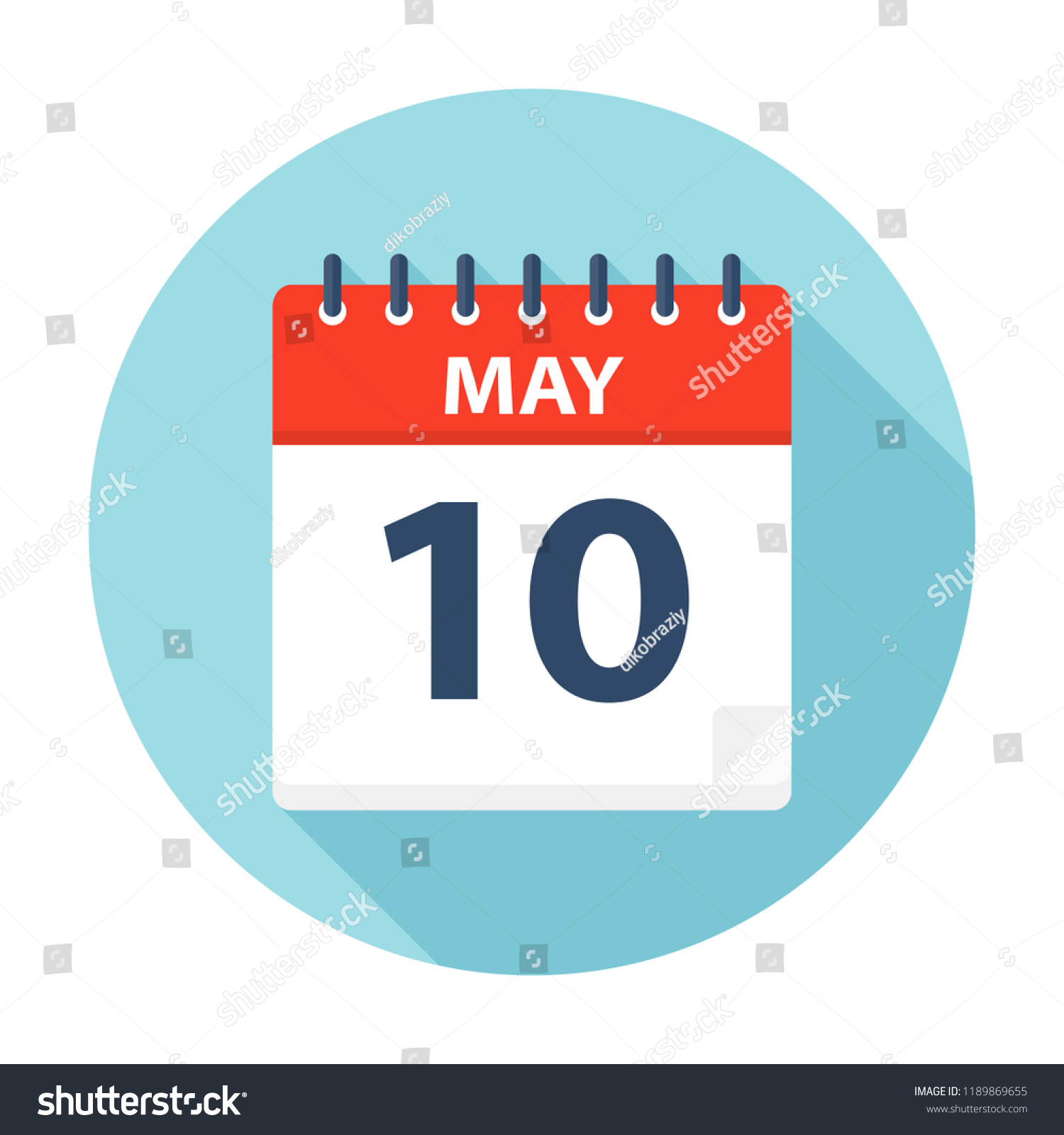 May 10 Calendar Icon Vector Illustration Stock Vector (Royalty Free ...