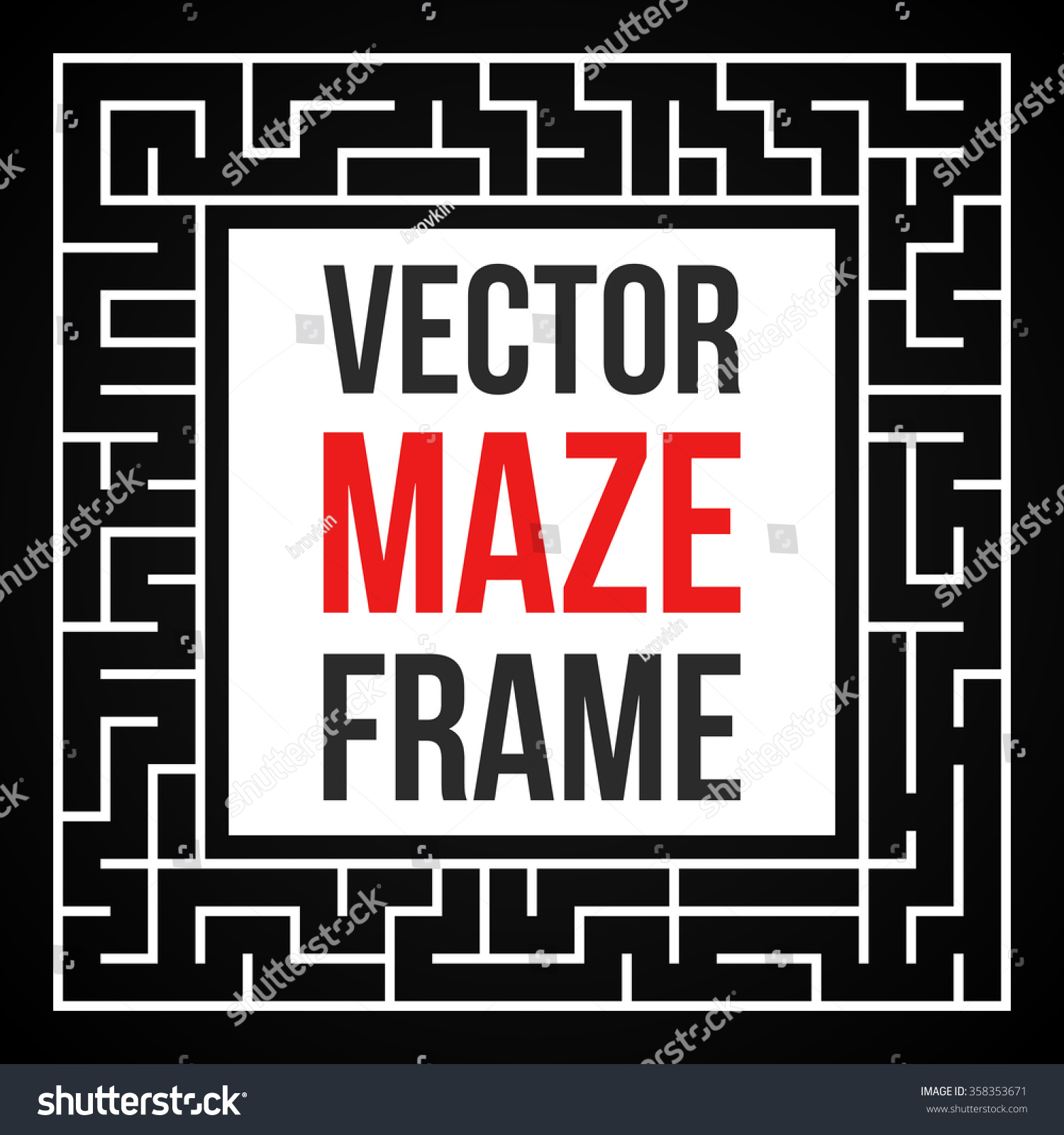 Maze Frame Illustration Stock Vector (Royalty Free) 358353671