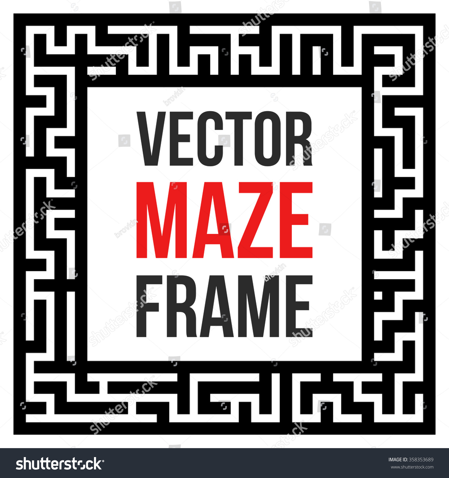 Maze Frame Illustration Stock Vector (Royalty Free) 358353689