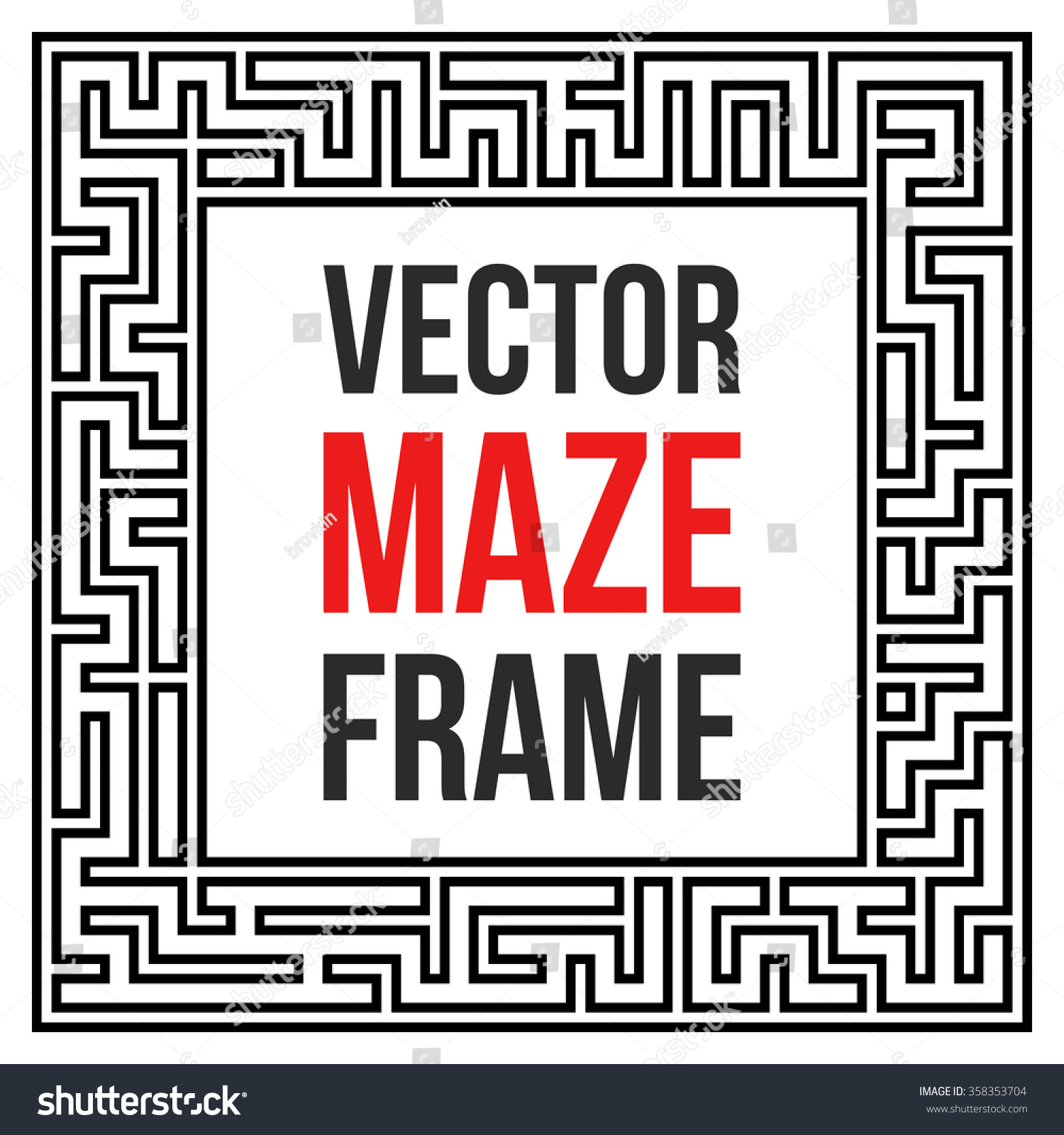 Maze Frame Illustration Stock Vector (Royalty Free) 358353704