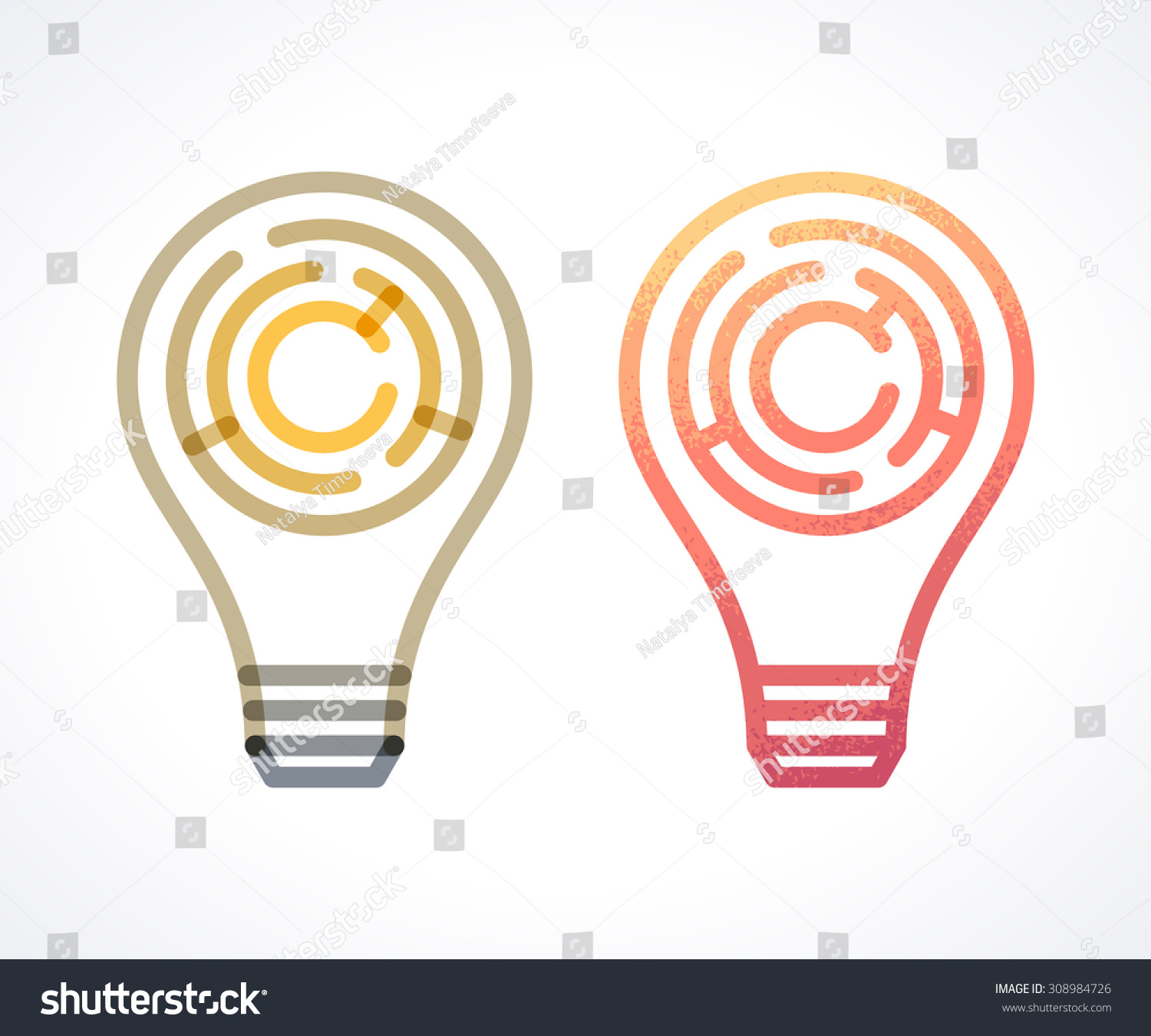Maze Lamp Symbol Transparent Overlapping Linear: vector de stock (libre ...