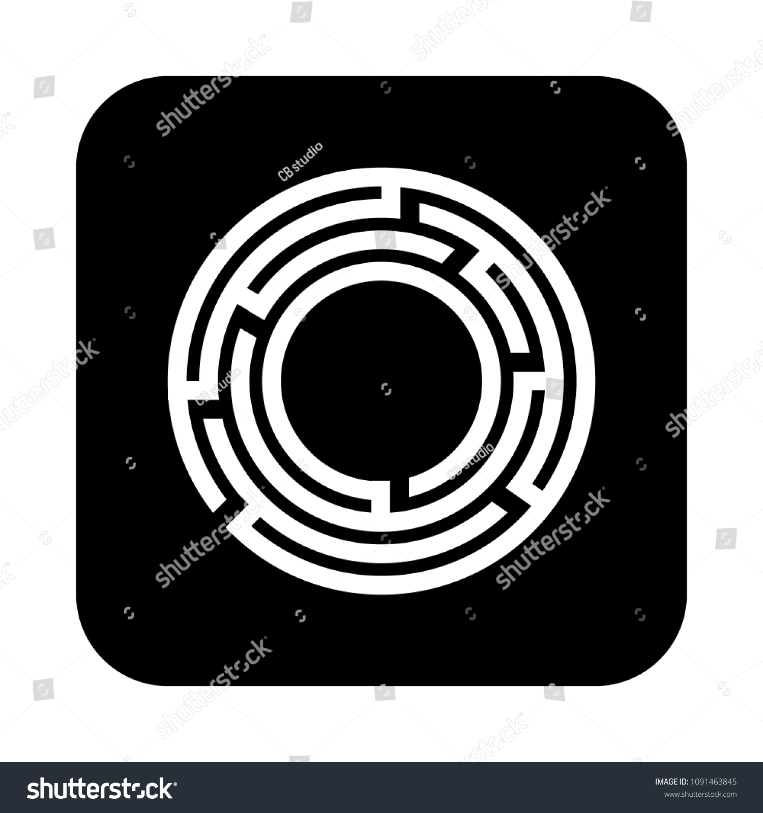 Maze Symbol Vector Illustration Stock Vector (Royalty Free) 1091463845