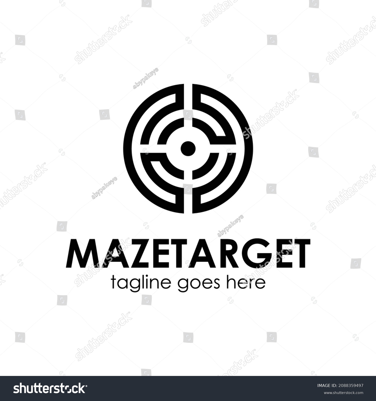 Maze Target Logo Template Design Stock Vector (Royalty Free) 2088359497