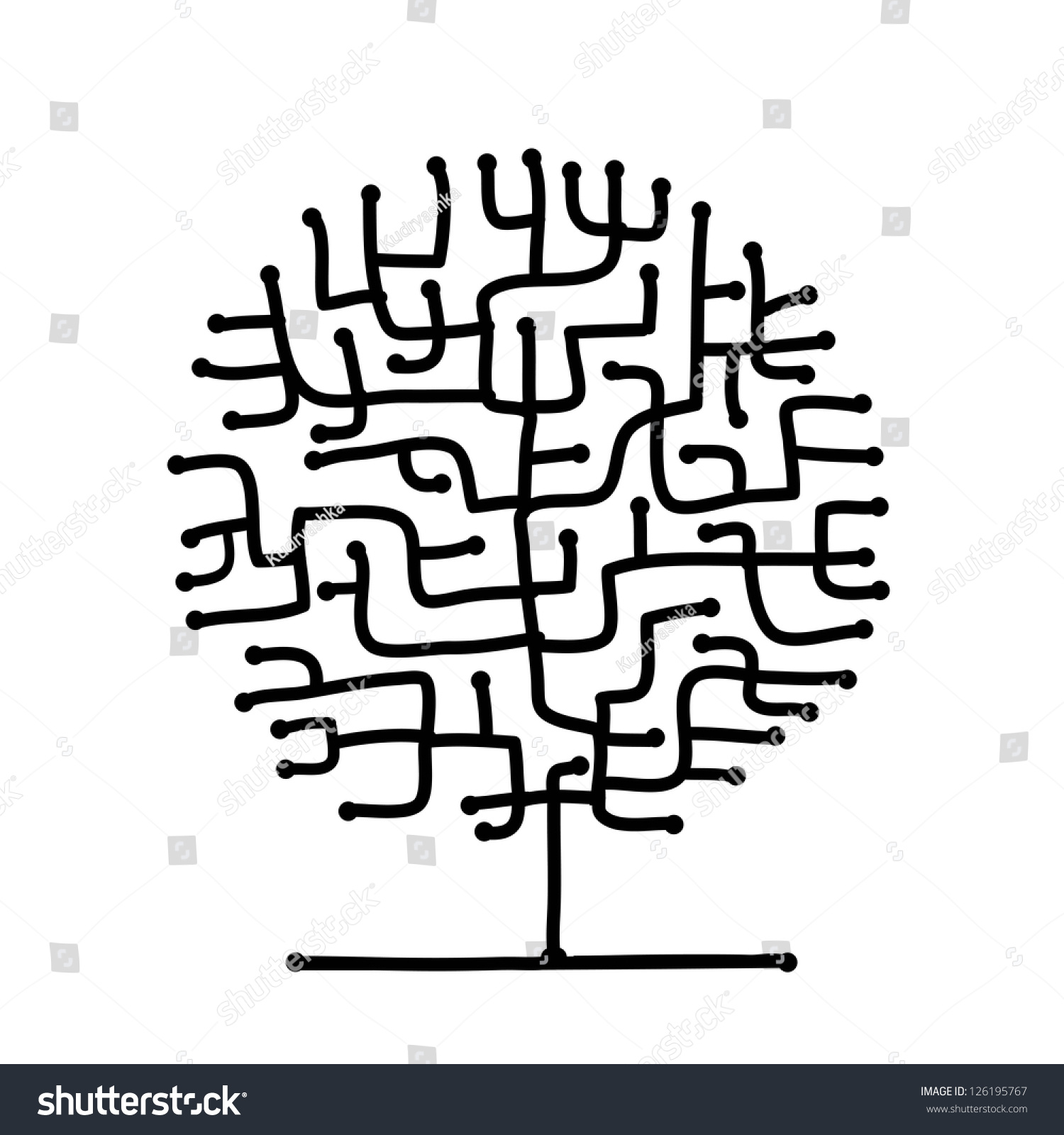 Maze Tree Your Design Stock Vector (Royalty Free) 126195767