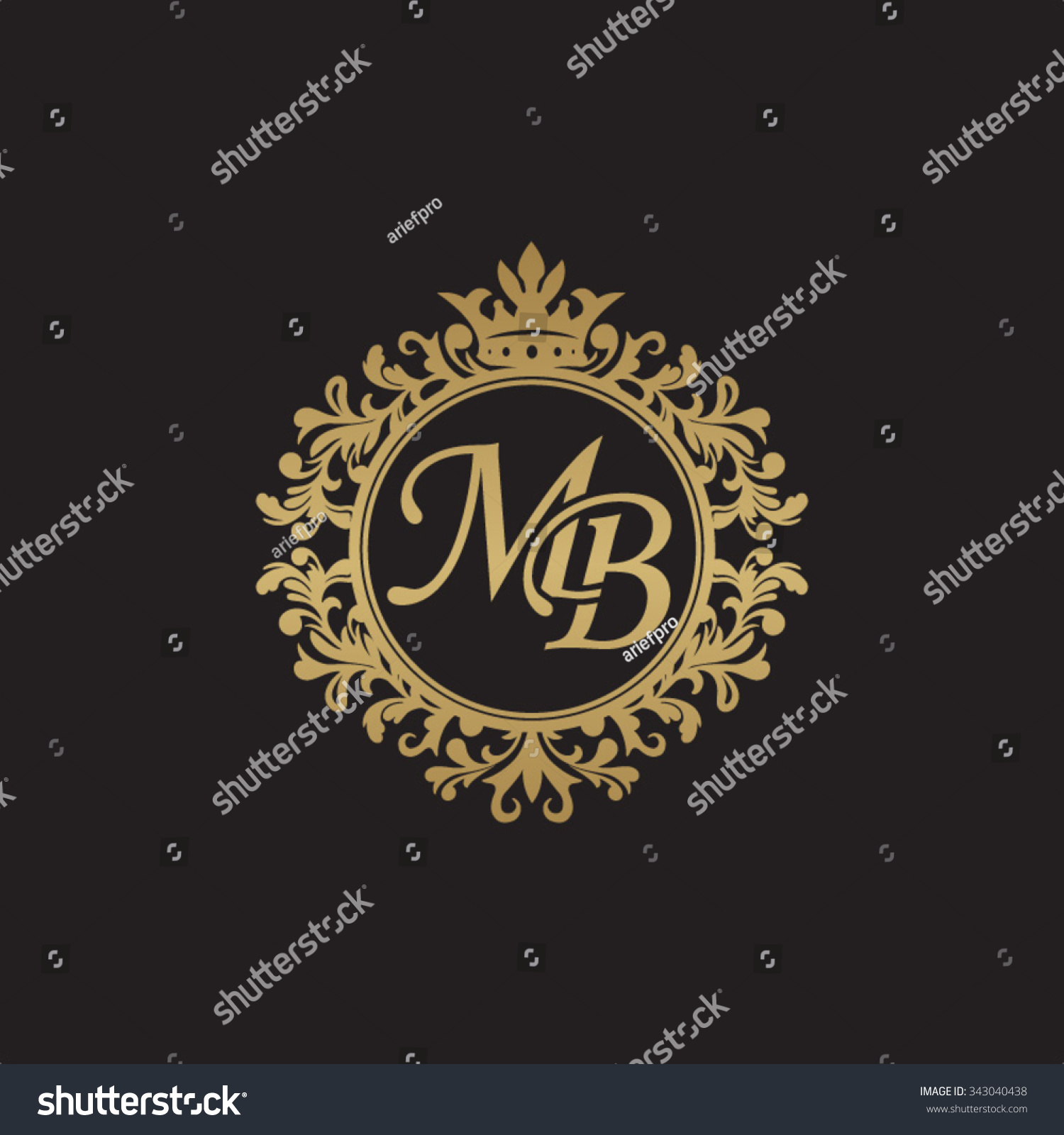 Mb Initial Luxury Ornament Monogram Logo Stock Vector (Royalty Free ...