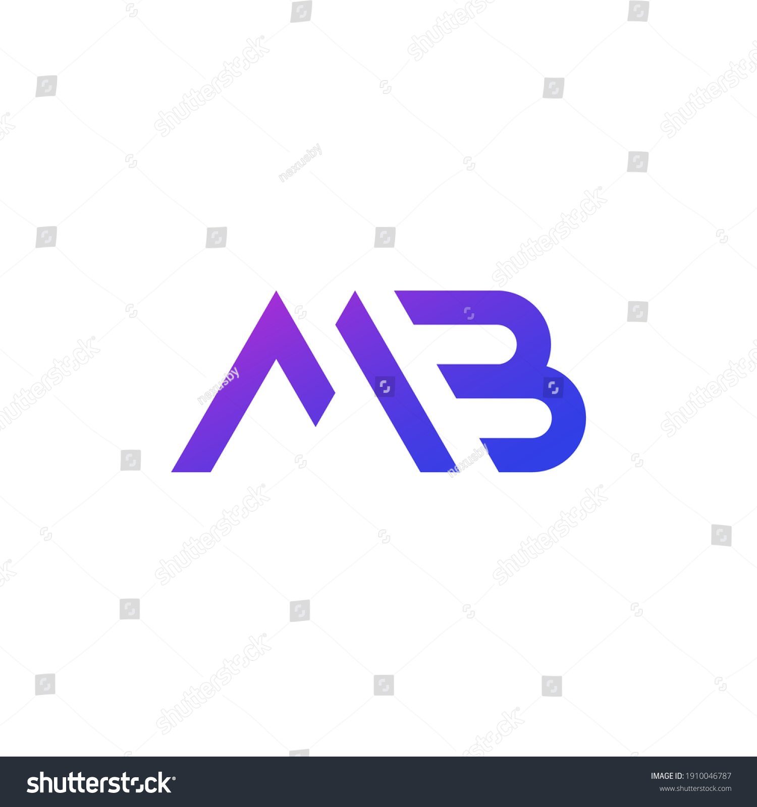 Mb Letters Logo Monogram On White Stock Vector (Royalty Free ...
