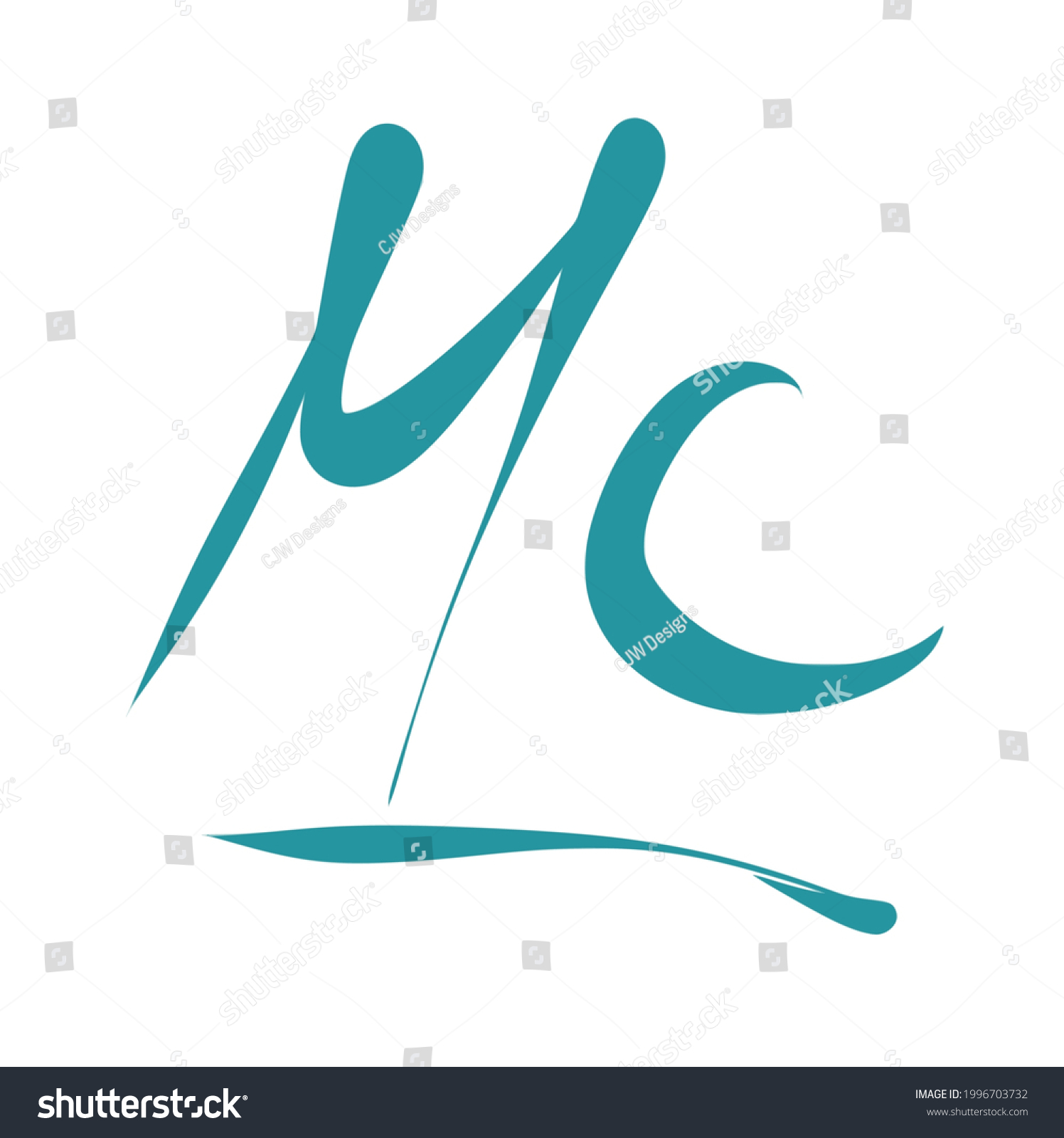 Mc Initial Handwritten Logo Identity Stock Vector (Royalty Free ...