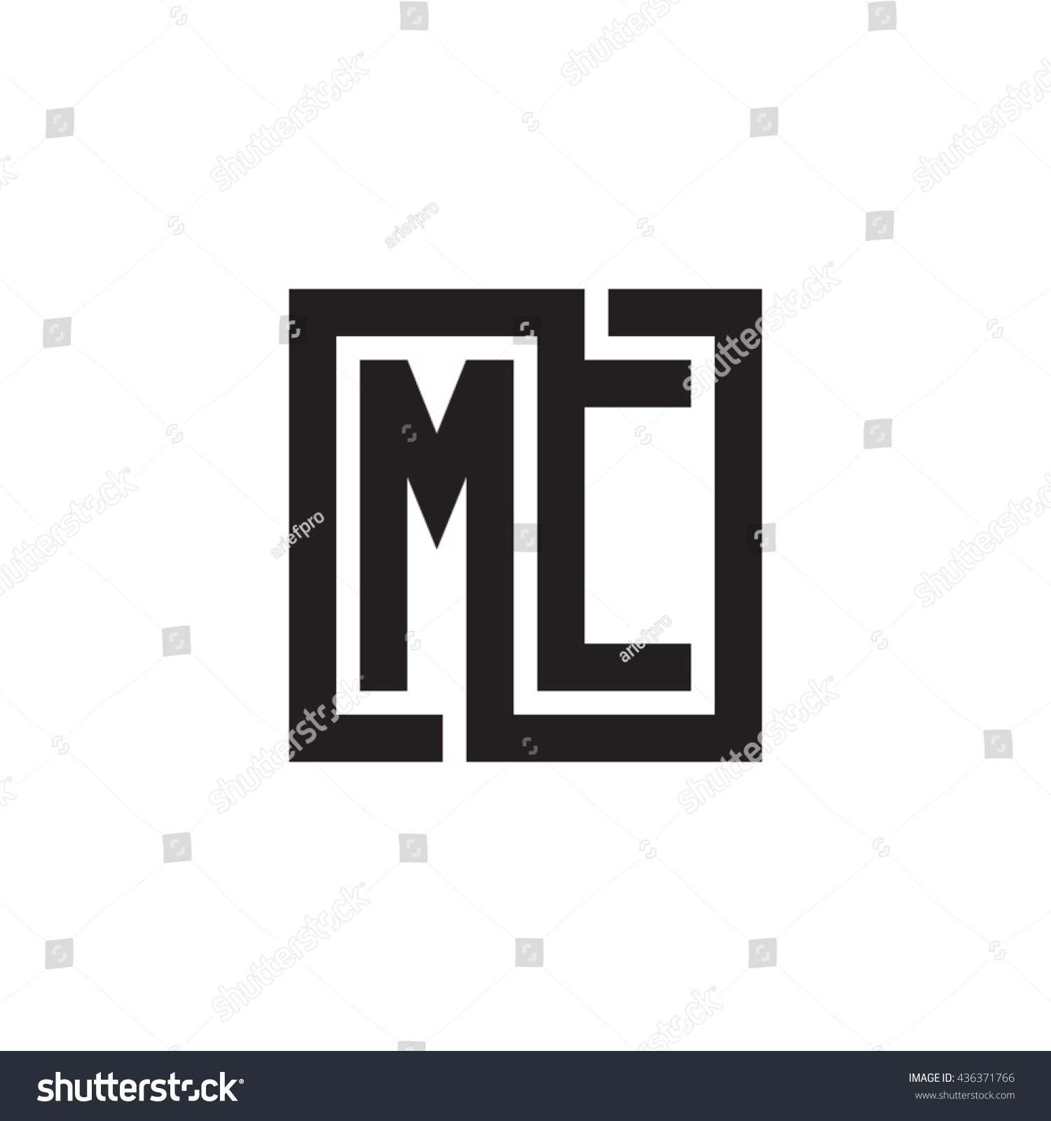 Mc Initial Letters Looping Linked Square Stock Vector 436371766 ...