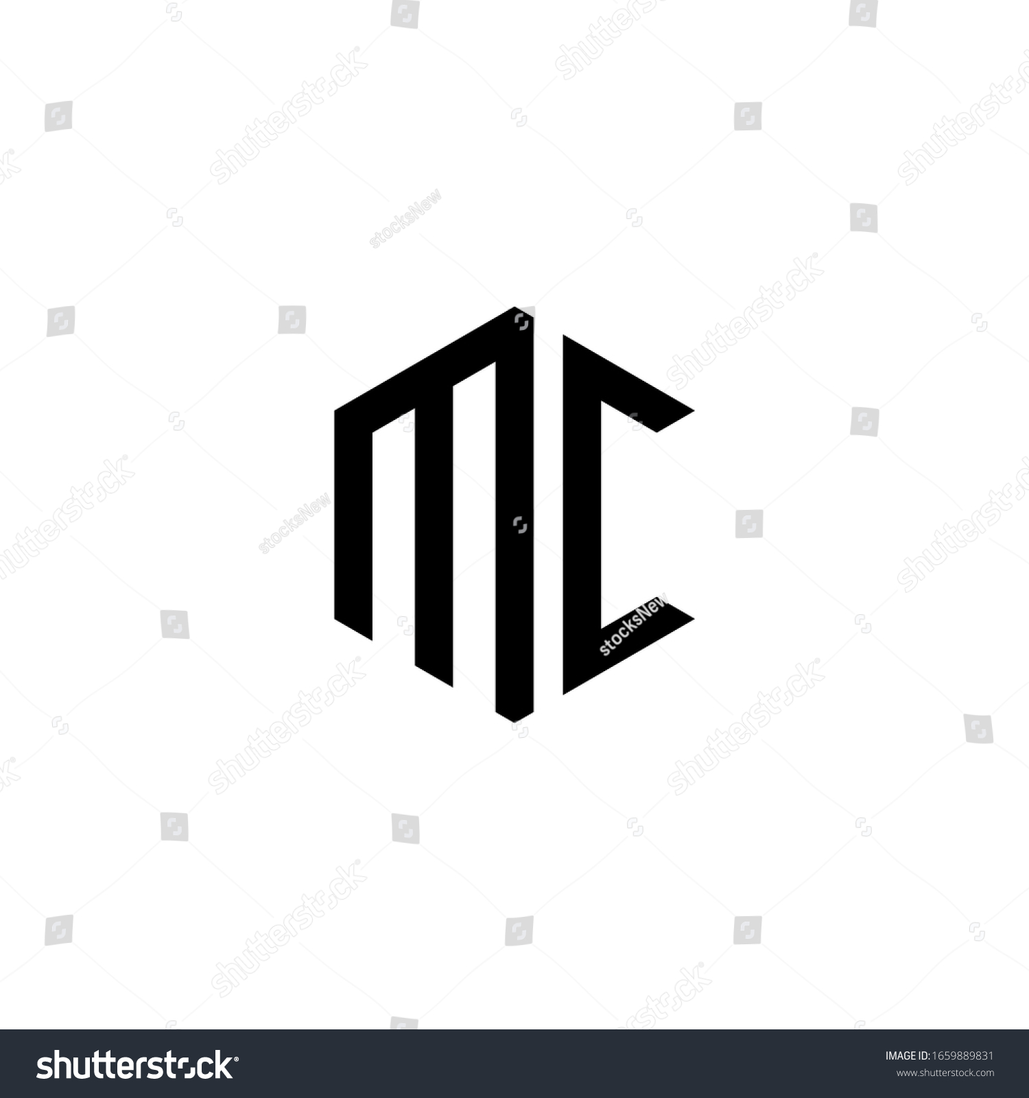 Mc Letter Logo Design Polygon Monogram Stock Vector (Royalty Free ...