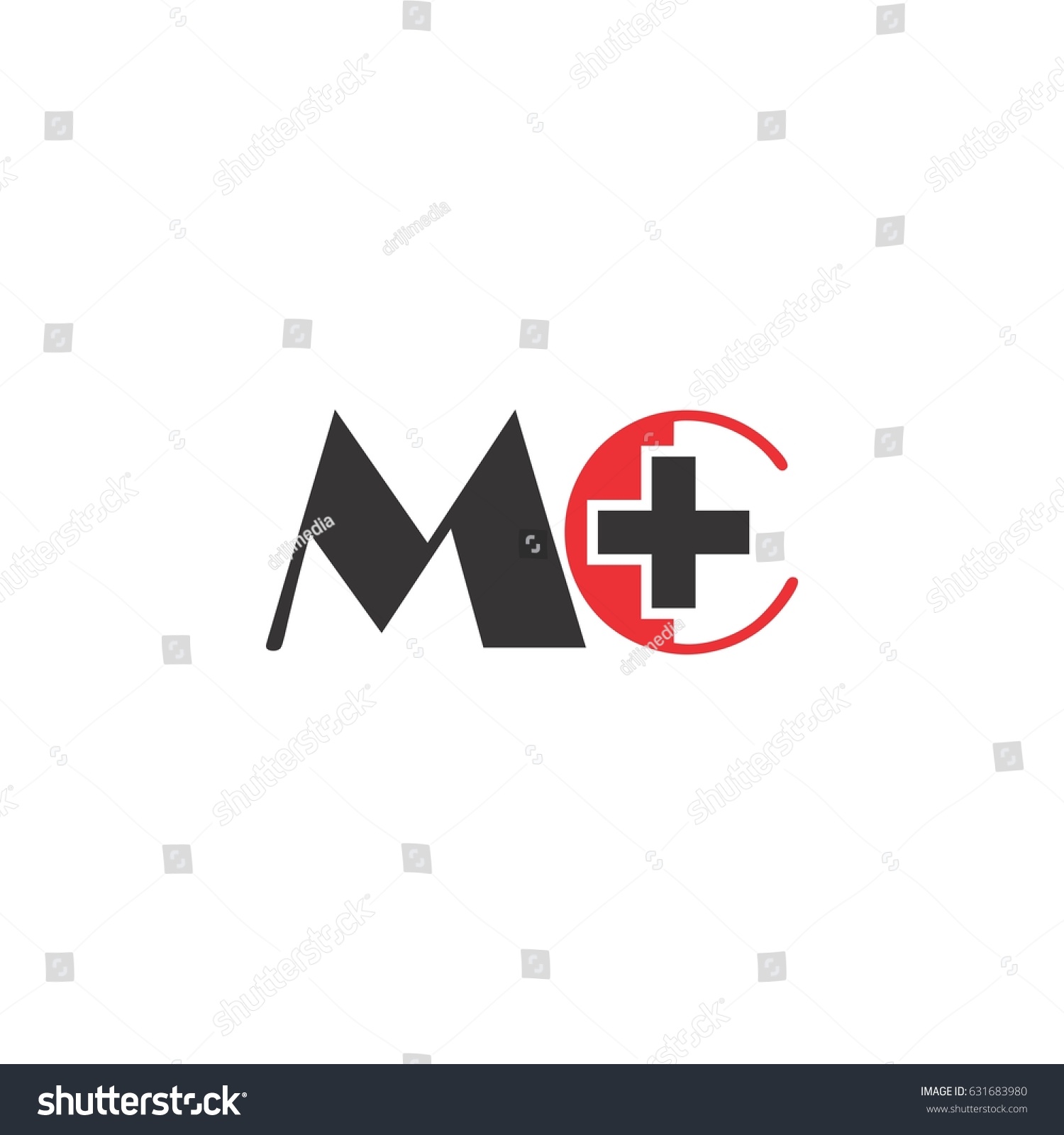 Mc Letter Plus Logo Design Stock Vector (Royalty Free) 631683980