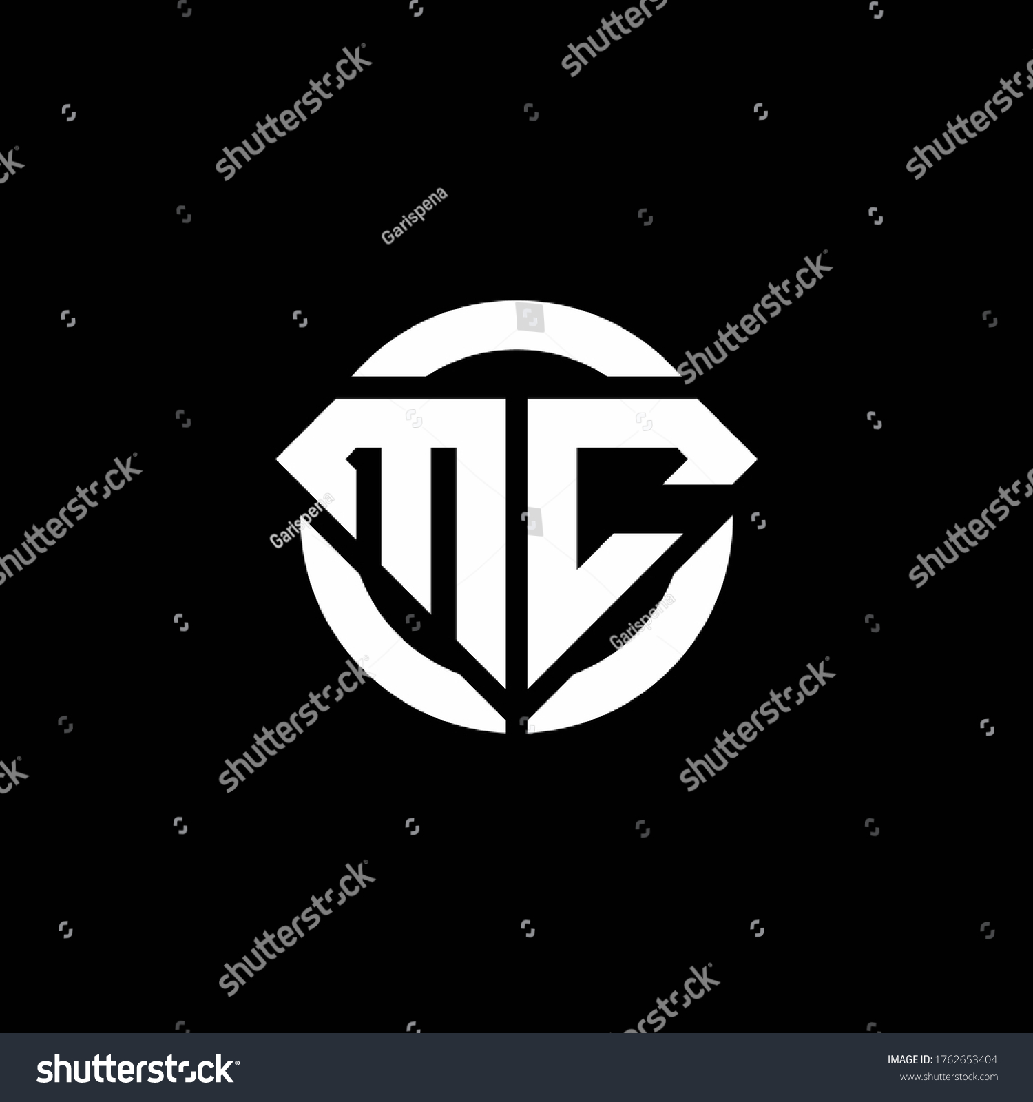 Mc Monogram Logo Diamond Shape Ring Stock Vector (Royalty Free ...