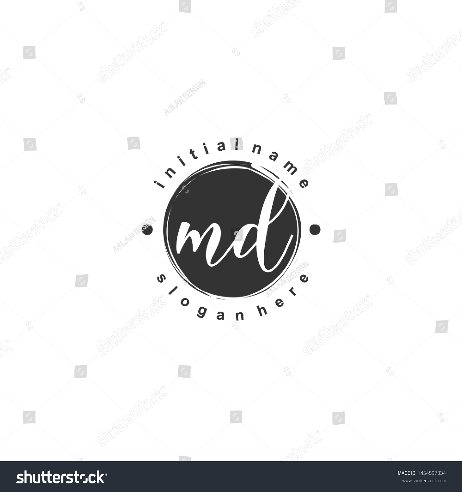 Md Initial Beauty Monogram Logo Vector Stock Vector (Royalty Free ...