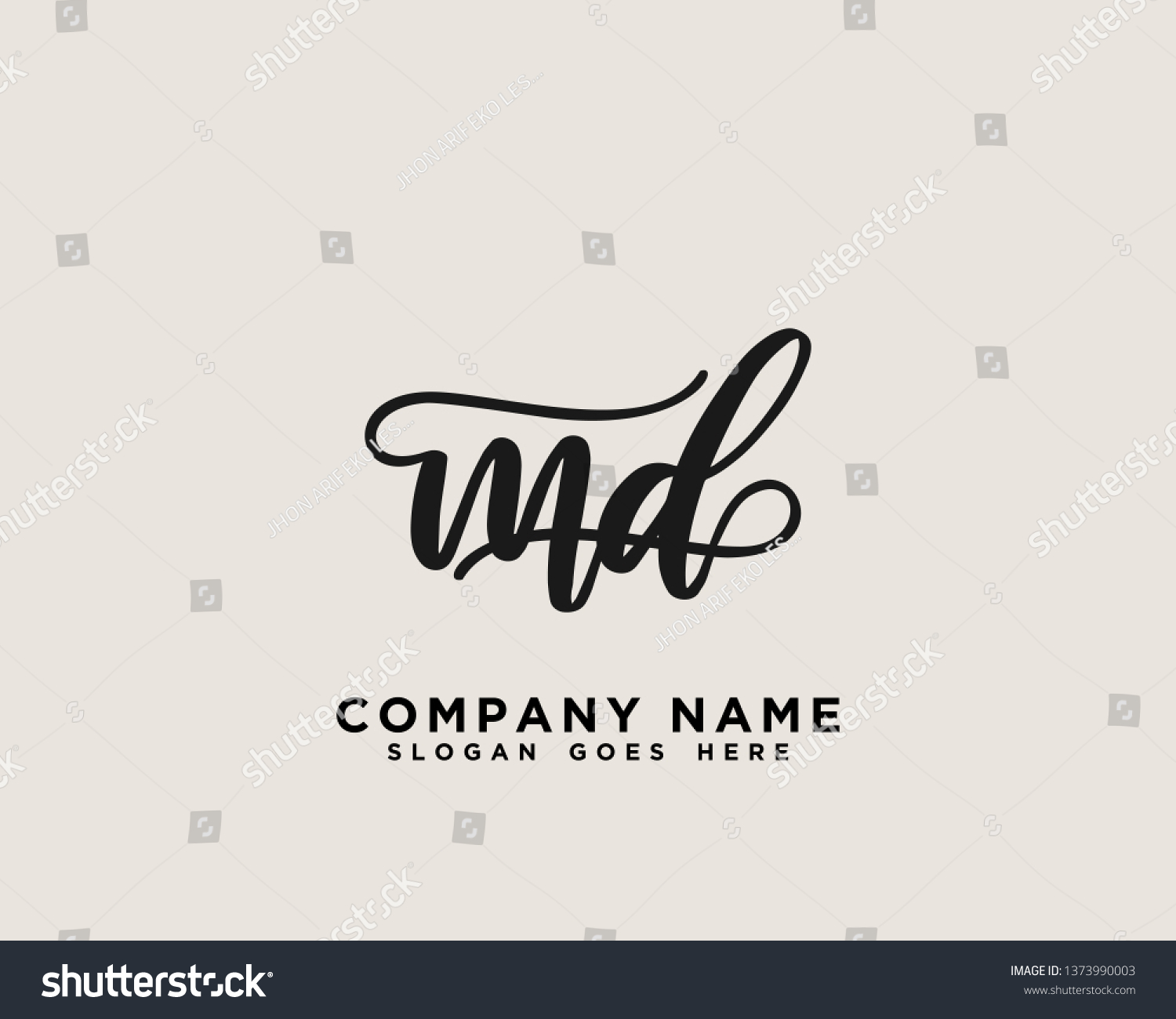 Md Initial Handwriting Logo Vector 스톡 벡터(로열티 프리) 1373990003 | Shutterstock