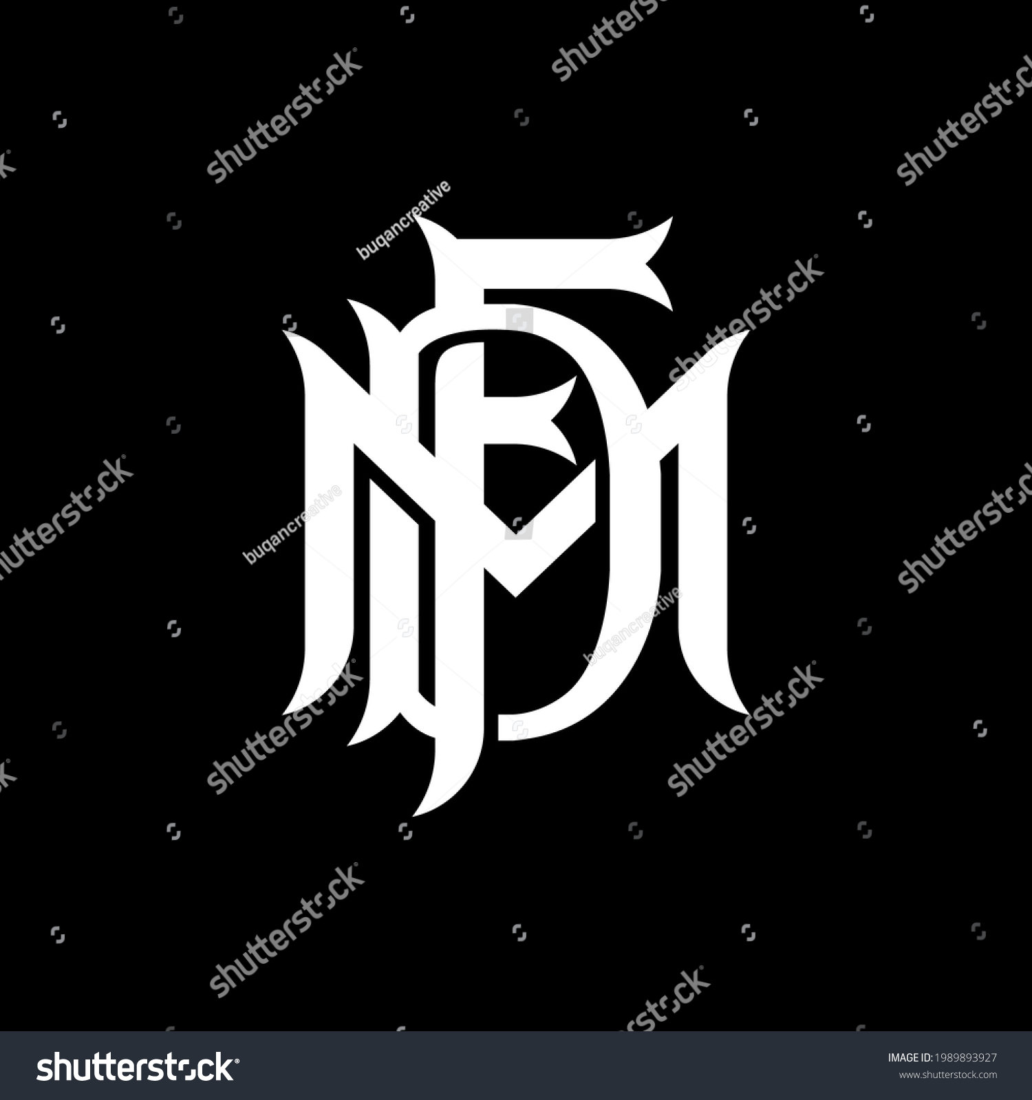 Mdf Letter Logo Design Vector Stock Vector (Royalty Free) 1989893927 ...