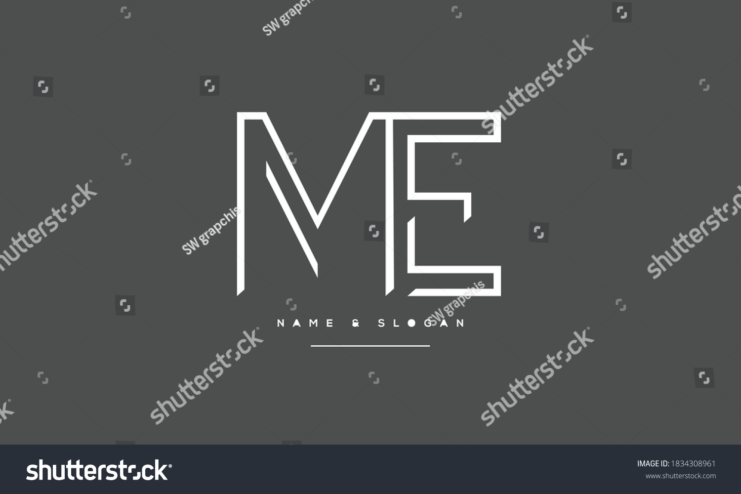 Meem M E Abstract Letters Logo Stock Vector (Royalty Free) 1834308961 ...