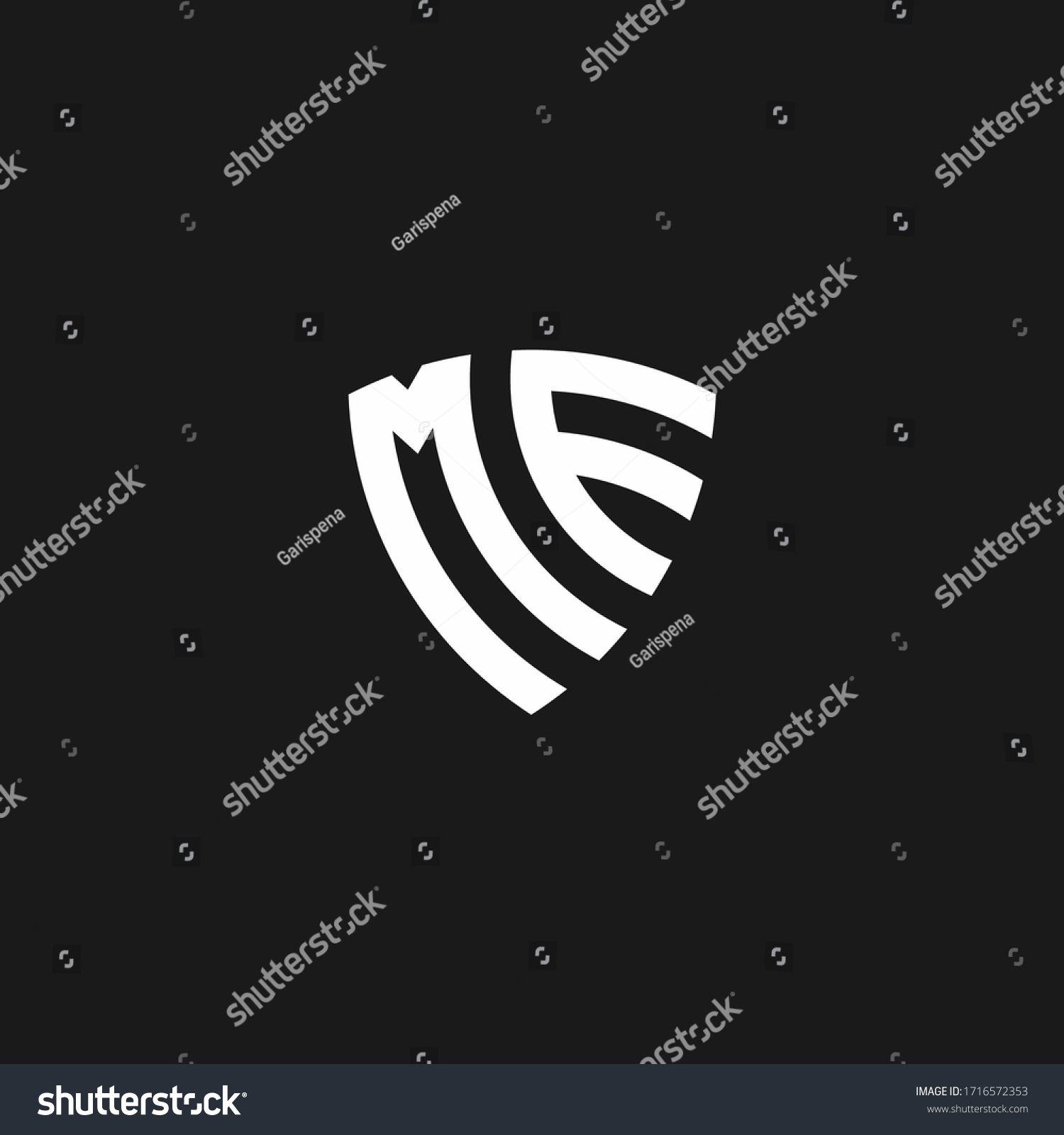 Me Monogram Logo Shield Shape Design Stock Vector (Royalty Free) 1716572353