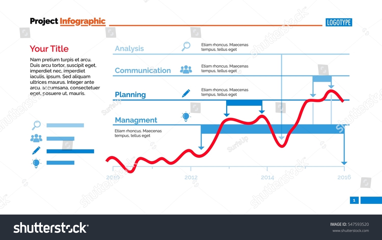 Measures Line Chart Slide Template: เวกเตอร์สต็อก (ปลอดค่าลิขสิทธิ์ ...