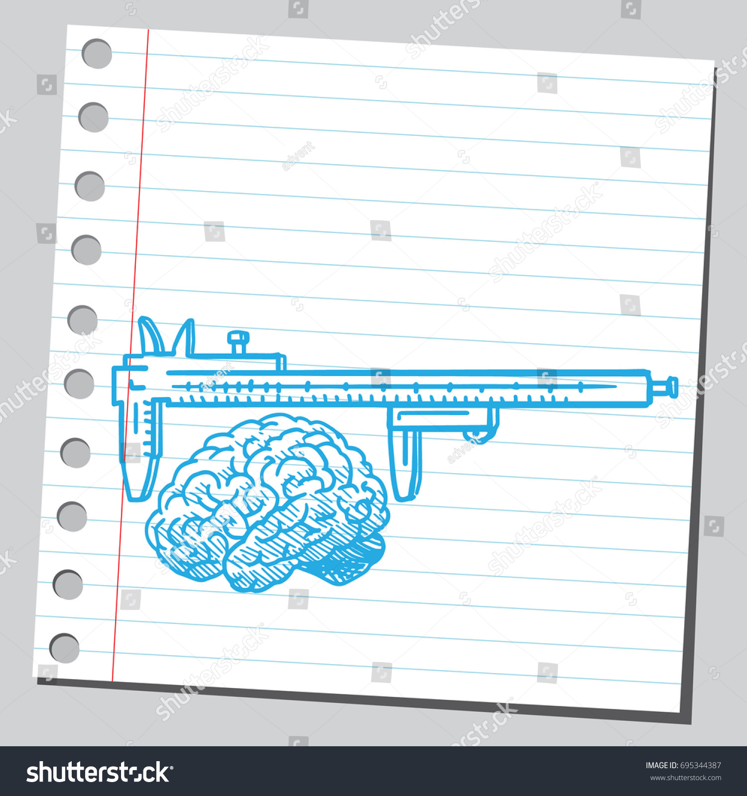 Measuring Brain Caliper Stock Vector (Royalty Free) 695344387