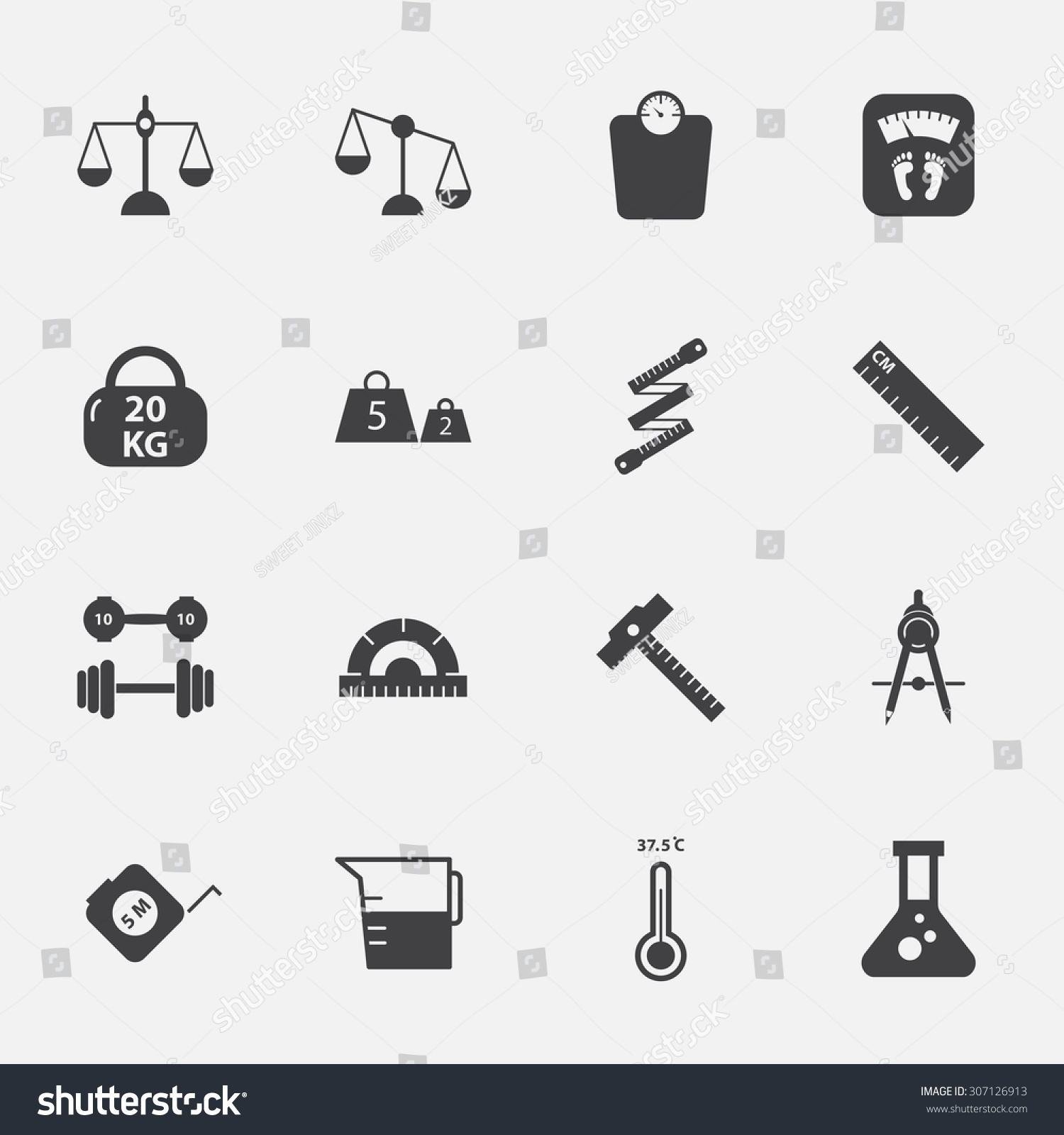 Measuring Icons Setvectorillustration Stock Vector (Royalty Free) 307126913