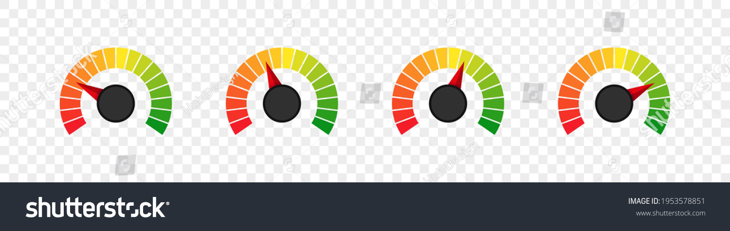 Measuring Scale Set Speedometer Scale Risk Stock Vector (Royalty Free ...