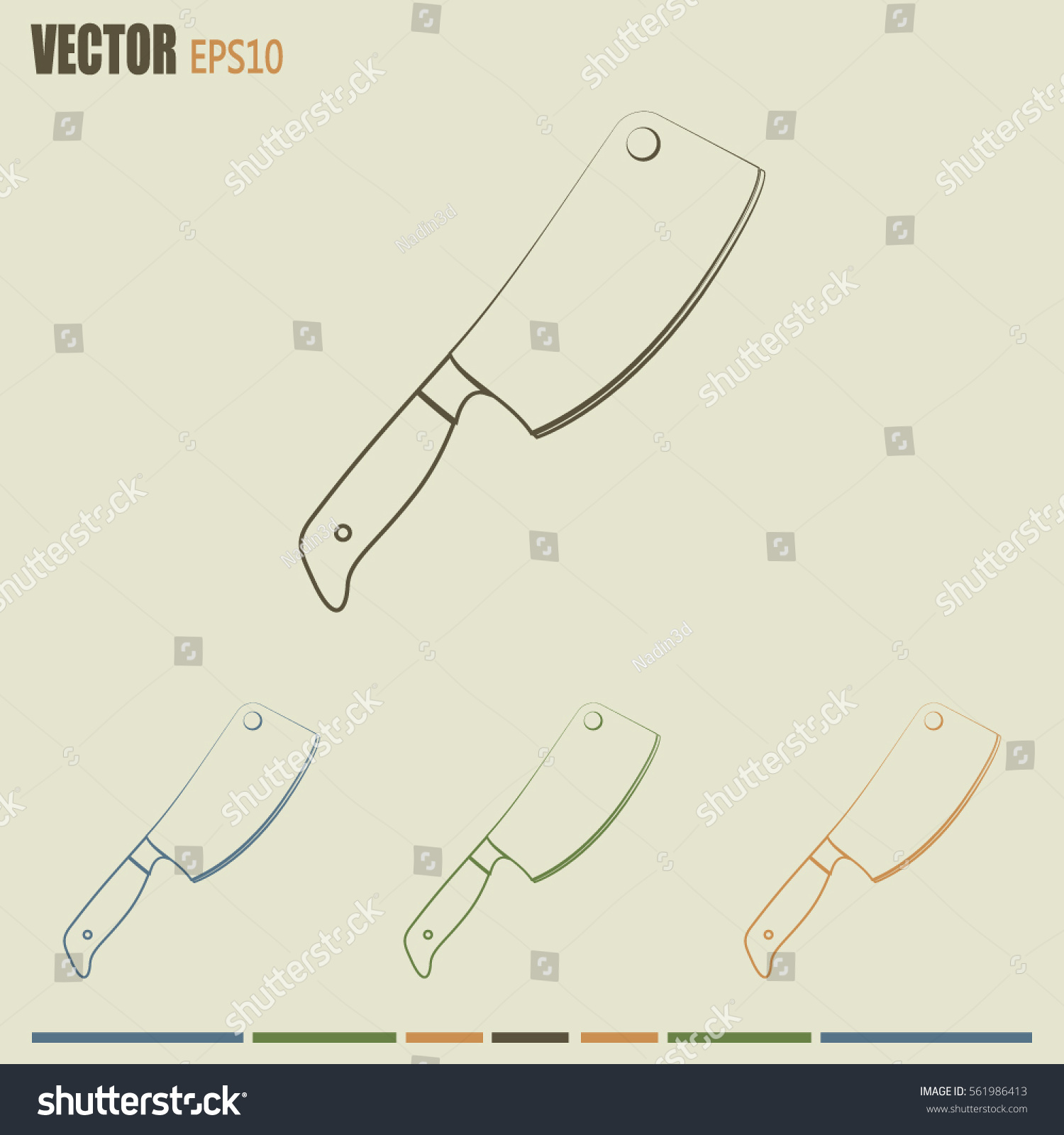 Meat Cleaver Knife Vector Icon Stock Vector (Royalty Free) 561986413 ...