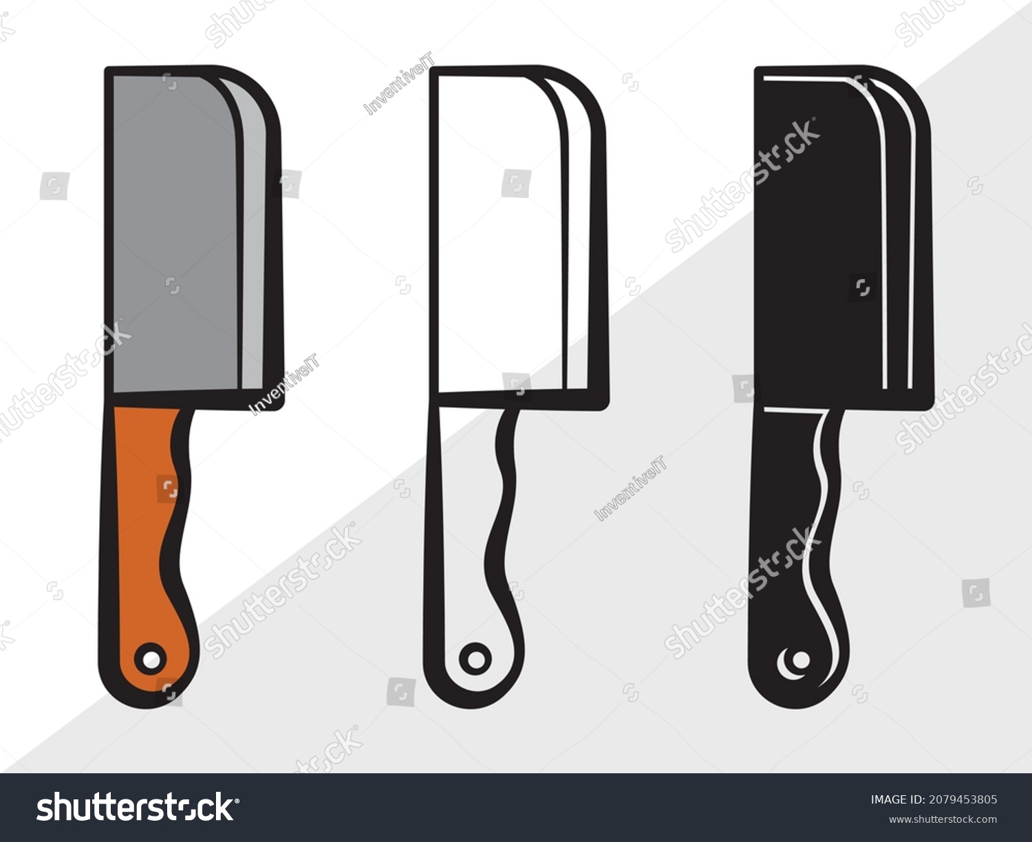 Meat Cleaver Printable Vector Illustration Stock Vector (Royalty Free ...