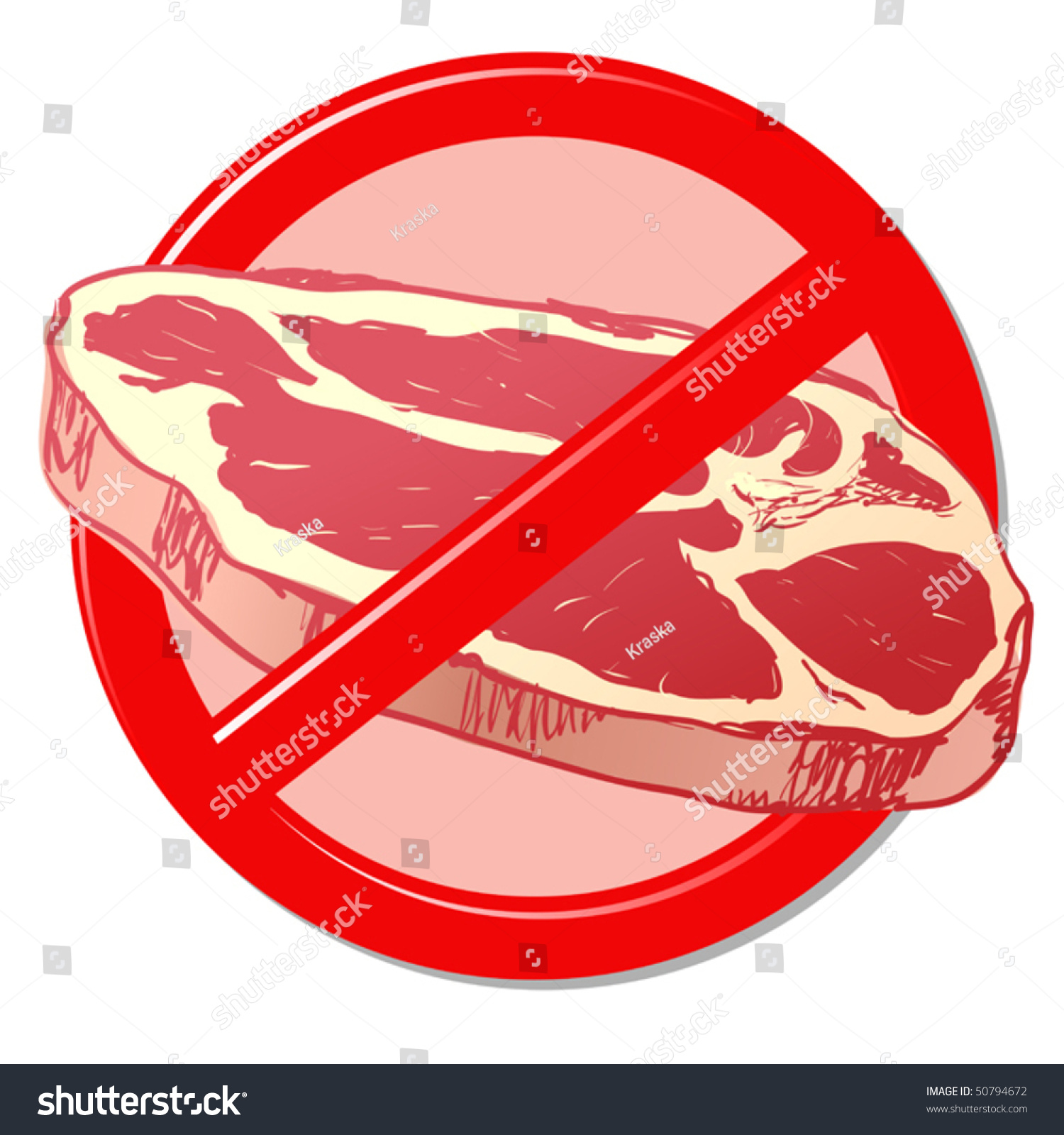Meat Forbidden Sign Stock Vector (Royalty Free) 50794672