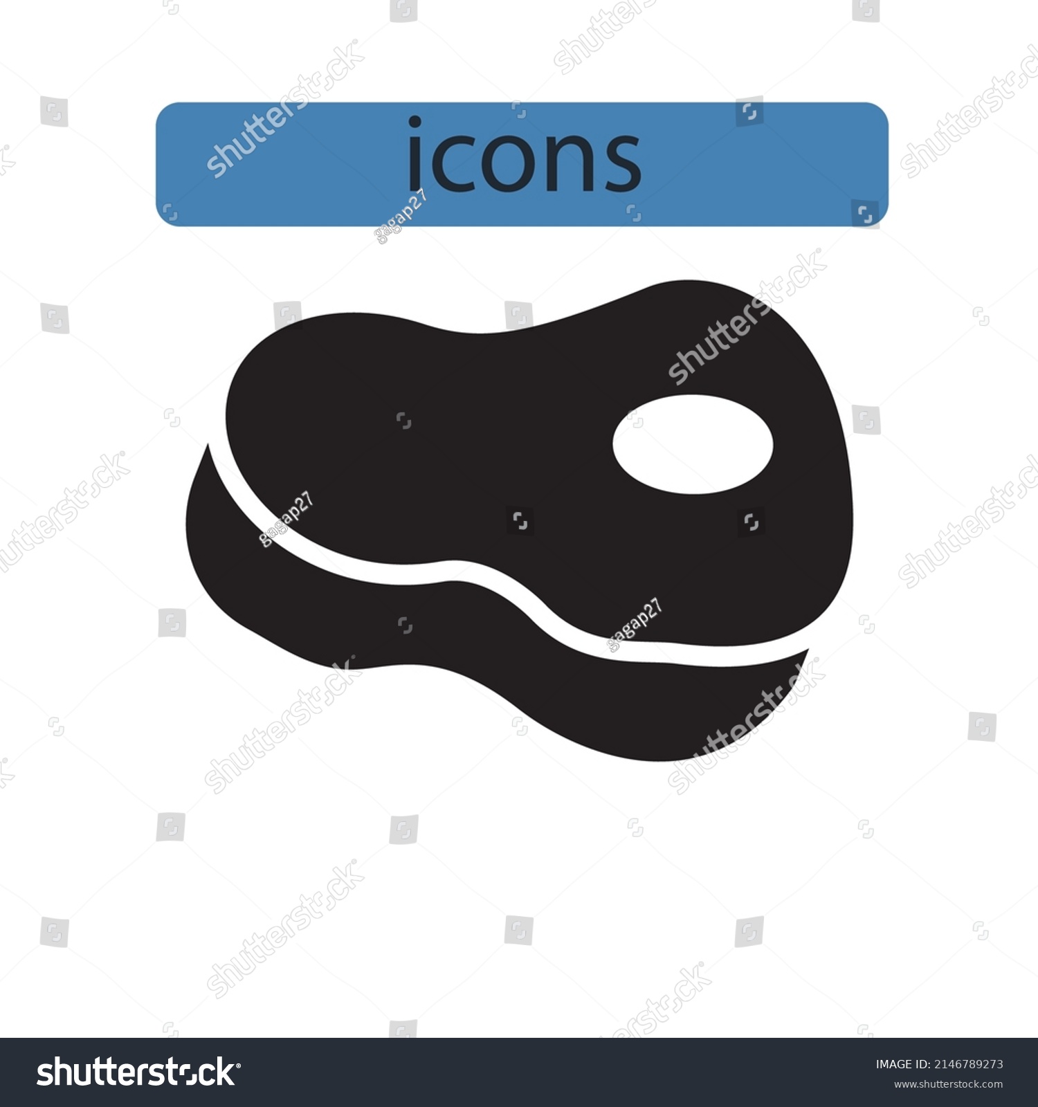 Meat Icons Symbol Vector Elements Infographic Stock Vector (Royalty ...