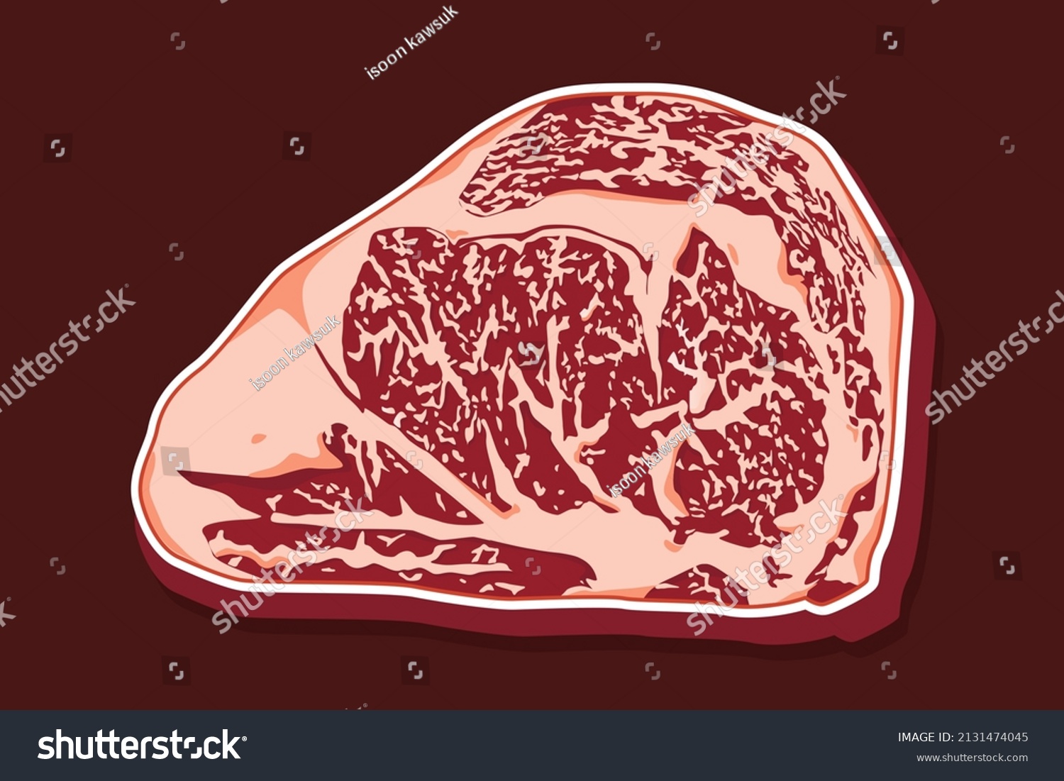 Meat Marbled Background Vector Illustration Stock Vector (Royalty Free ...